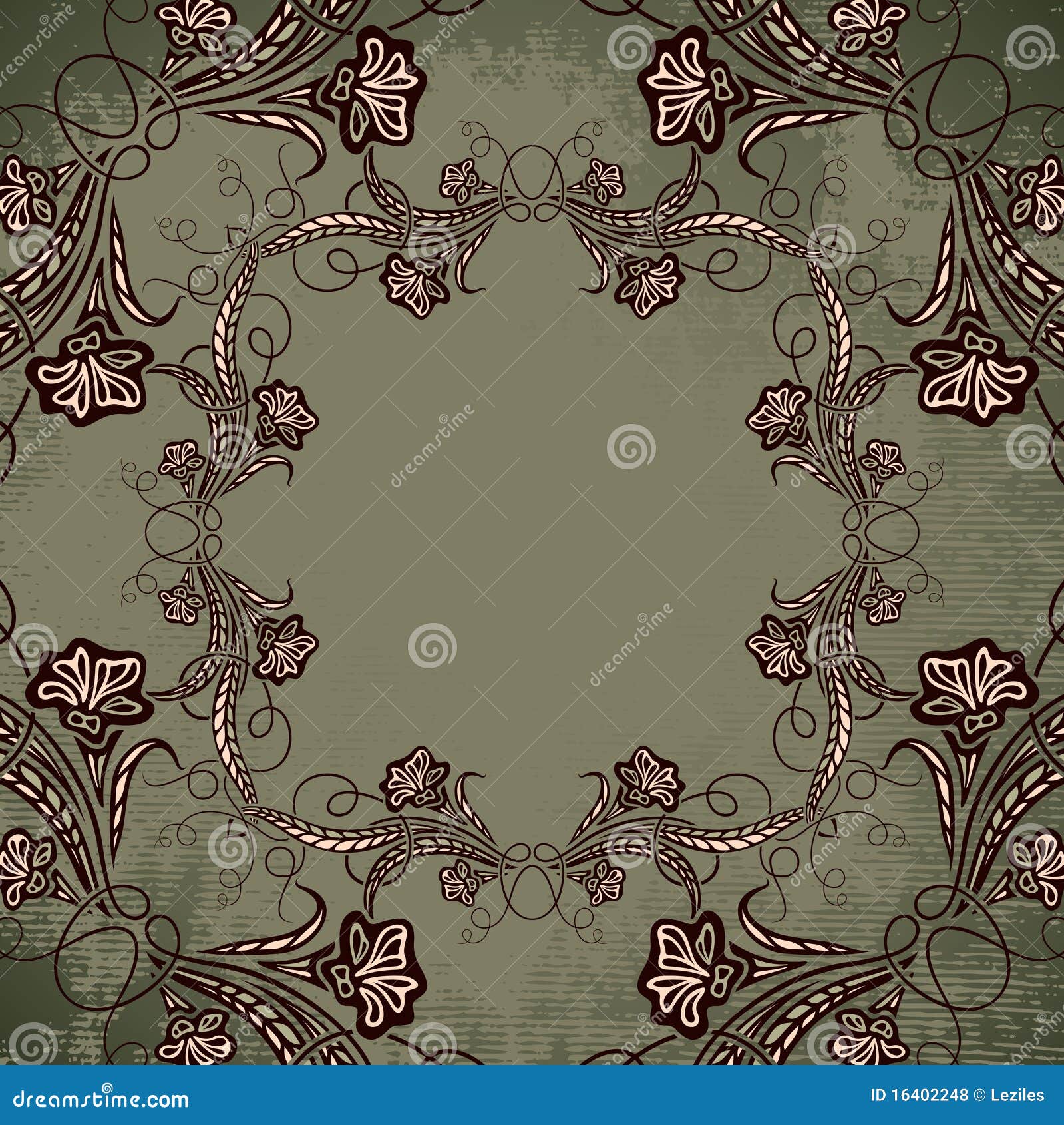 Vintage frame with flowers stock vector. Illustration of fashioned ...