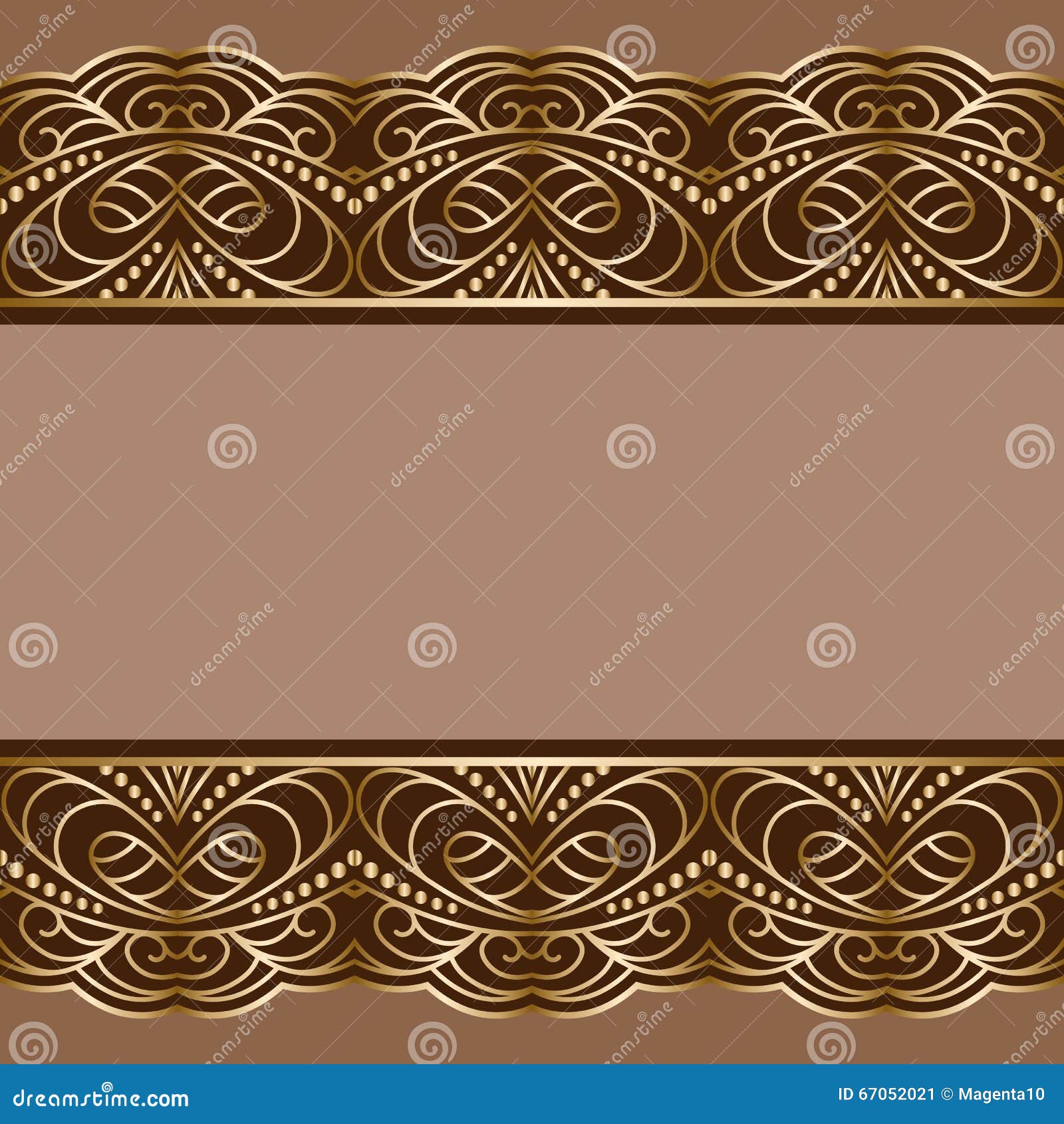 Vintage Frame with Gold Borders Stock Vector - Illustration of label ...