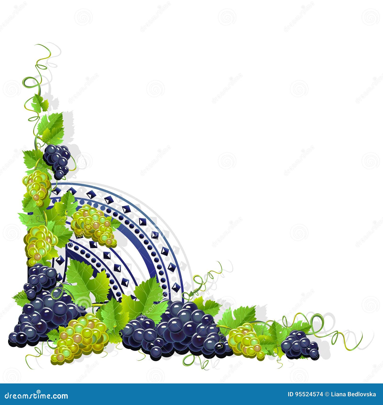 Vintage frame with grapes stock vector. Illustration of retro - 95524574