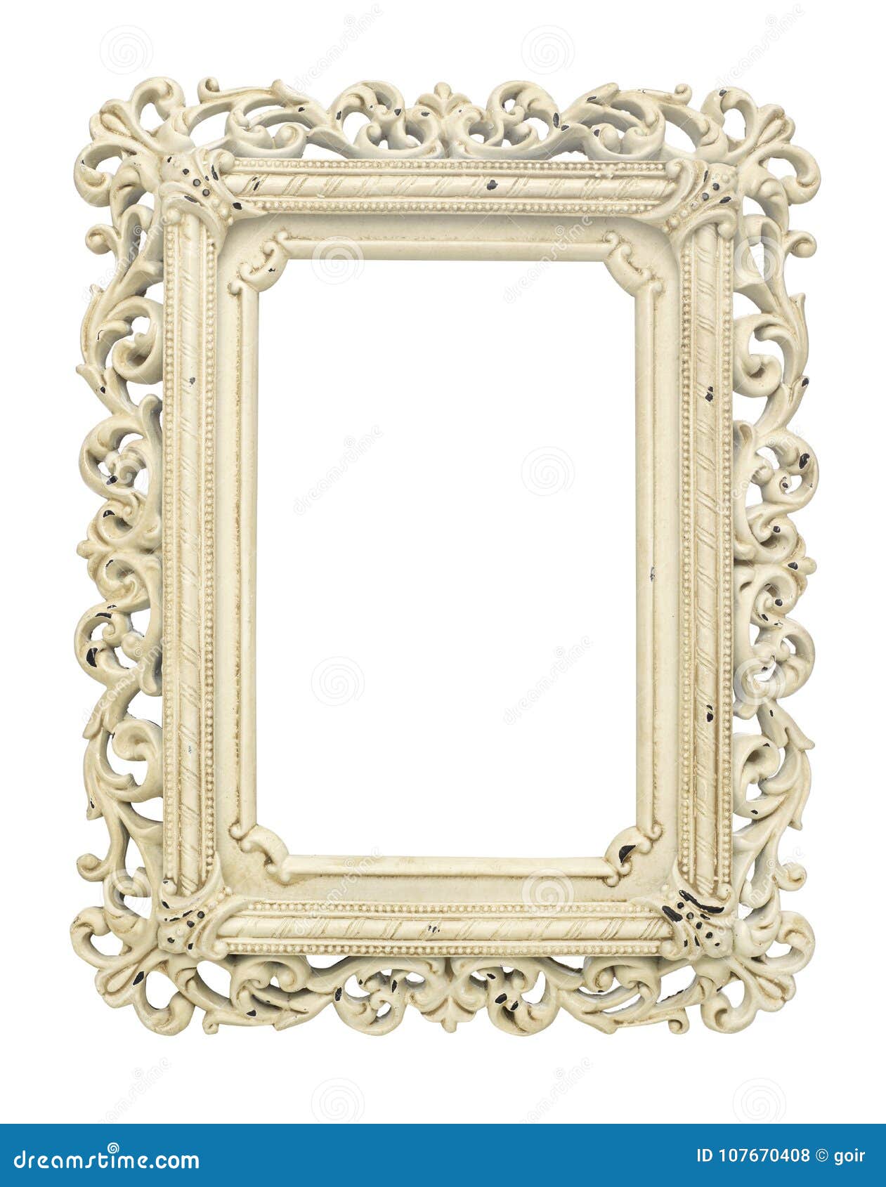 Vintage frame on white stock photo. Image of isolated - 107670408