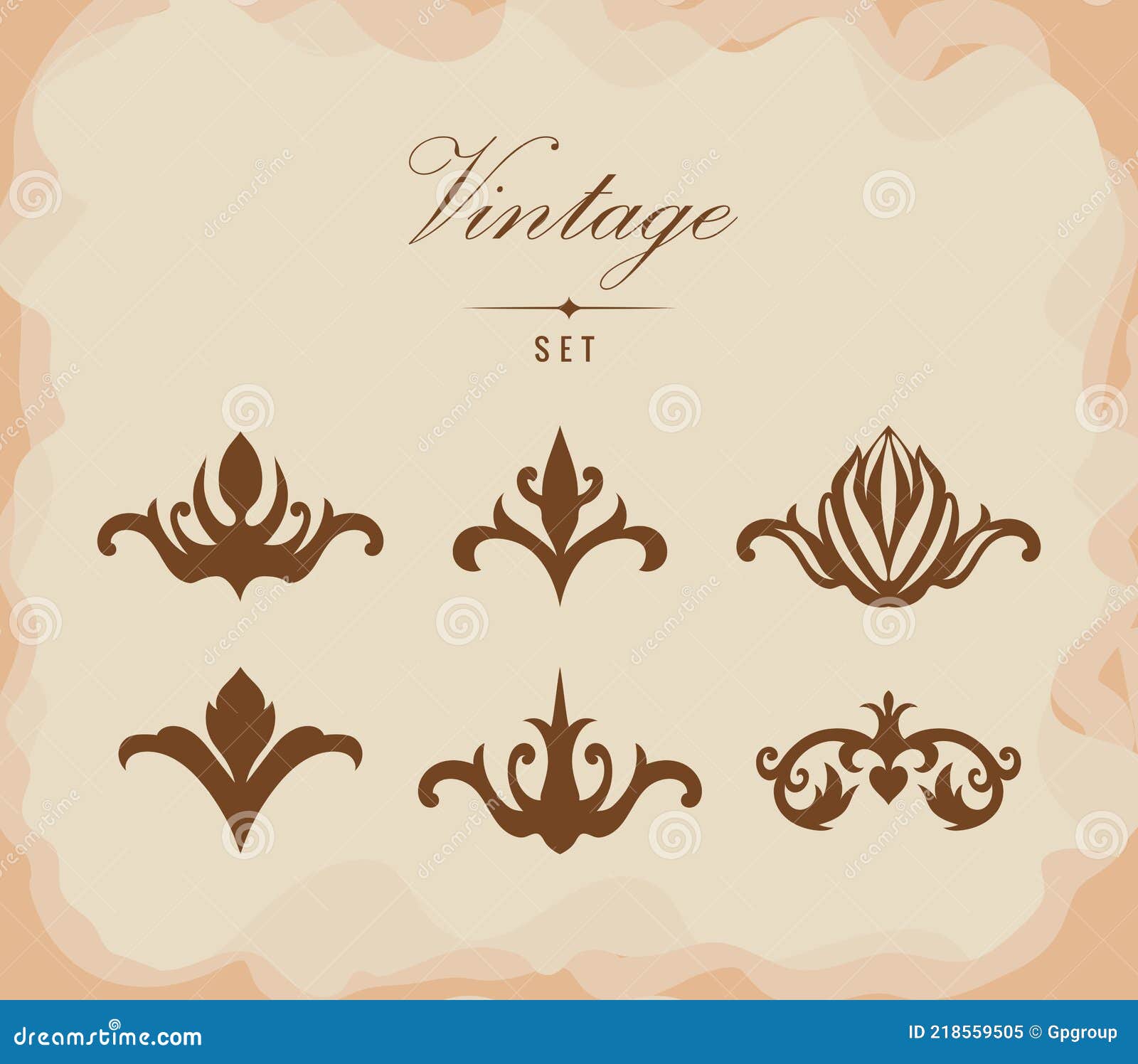 Vintage frame set stock vector. Illustration of decoration - 218559505