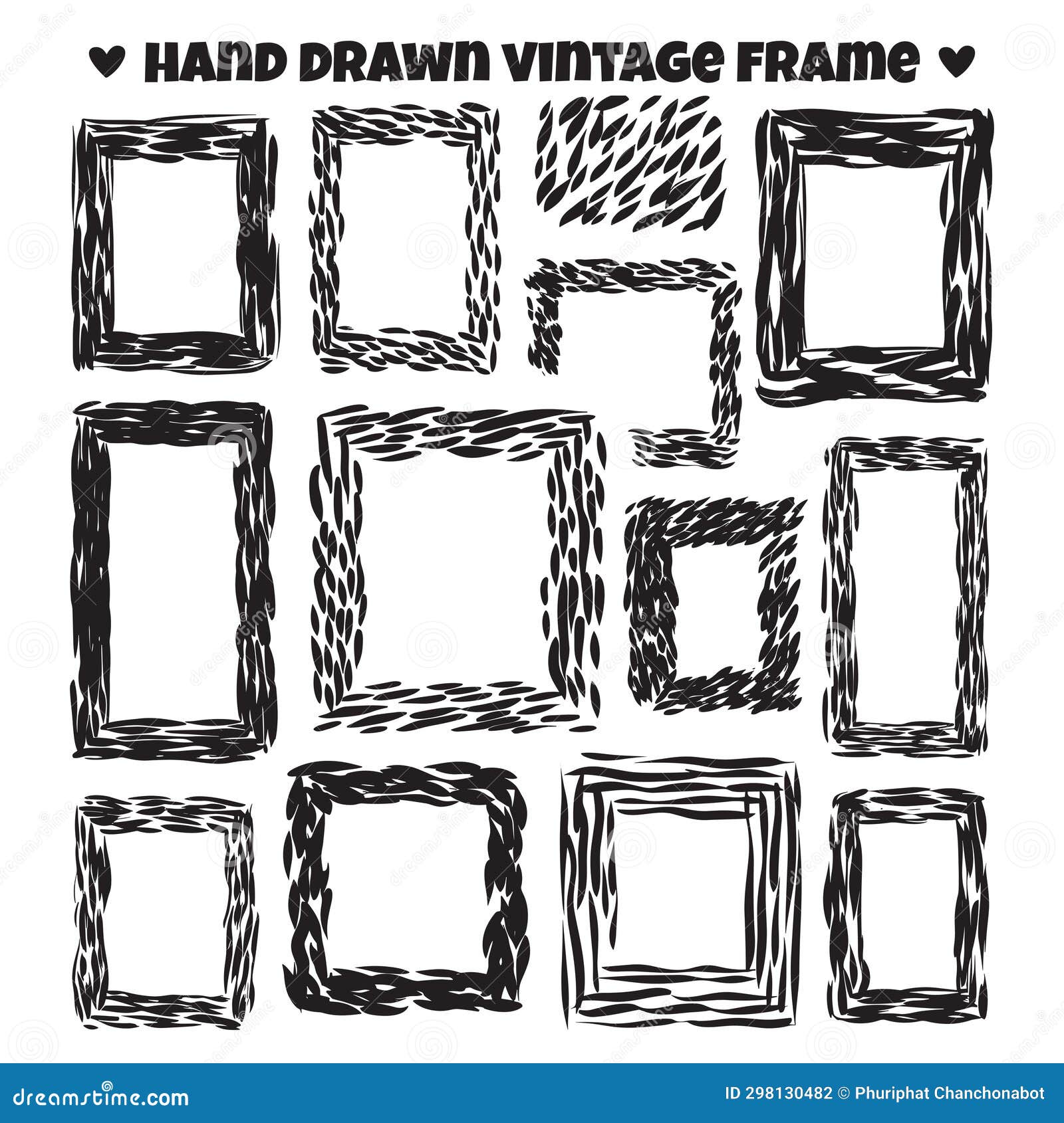 Vintage Frame Logo in Doodle Style Stock Vector - Illustration of ...