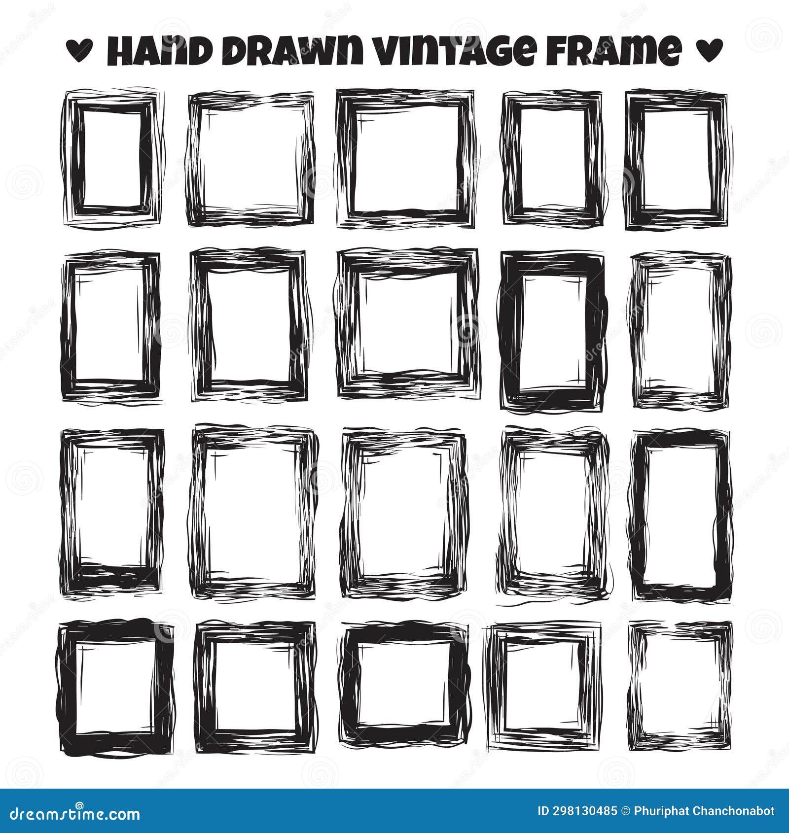 Vintage Frame Logo in Doodle Style Stock Vector - Illustration of icon ...