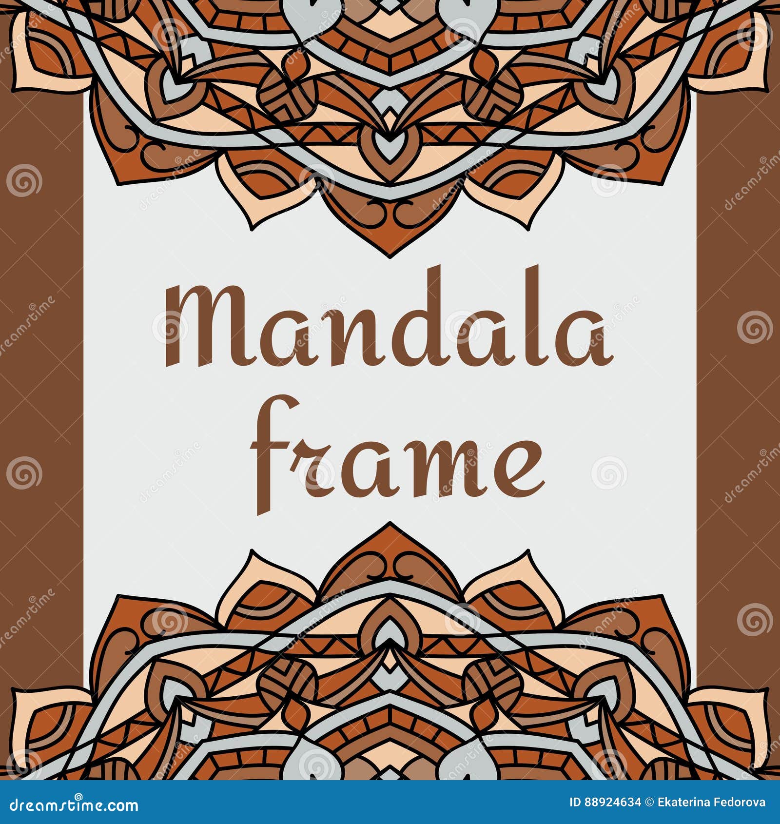 Vintage frame with mandala stock vector. Illustration of henna - 88924634