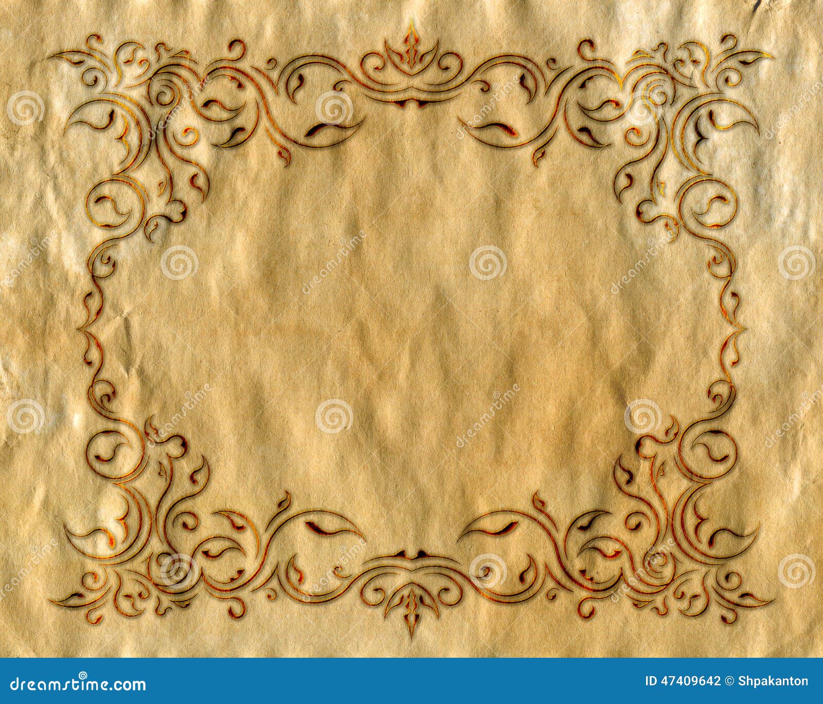 Vintage Frame on Old Paper. Stock Illustration - Illustration of ...