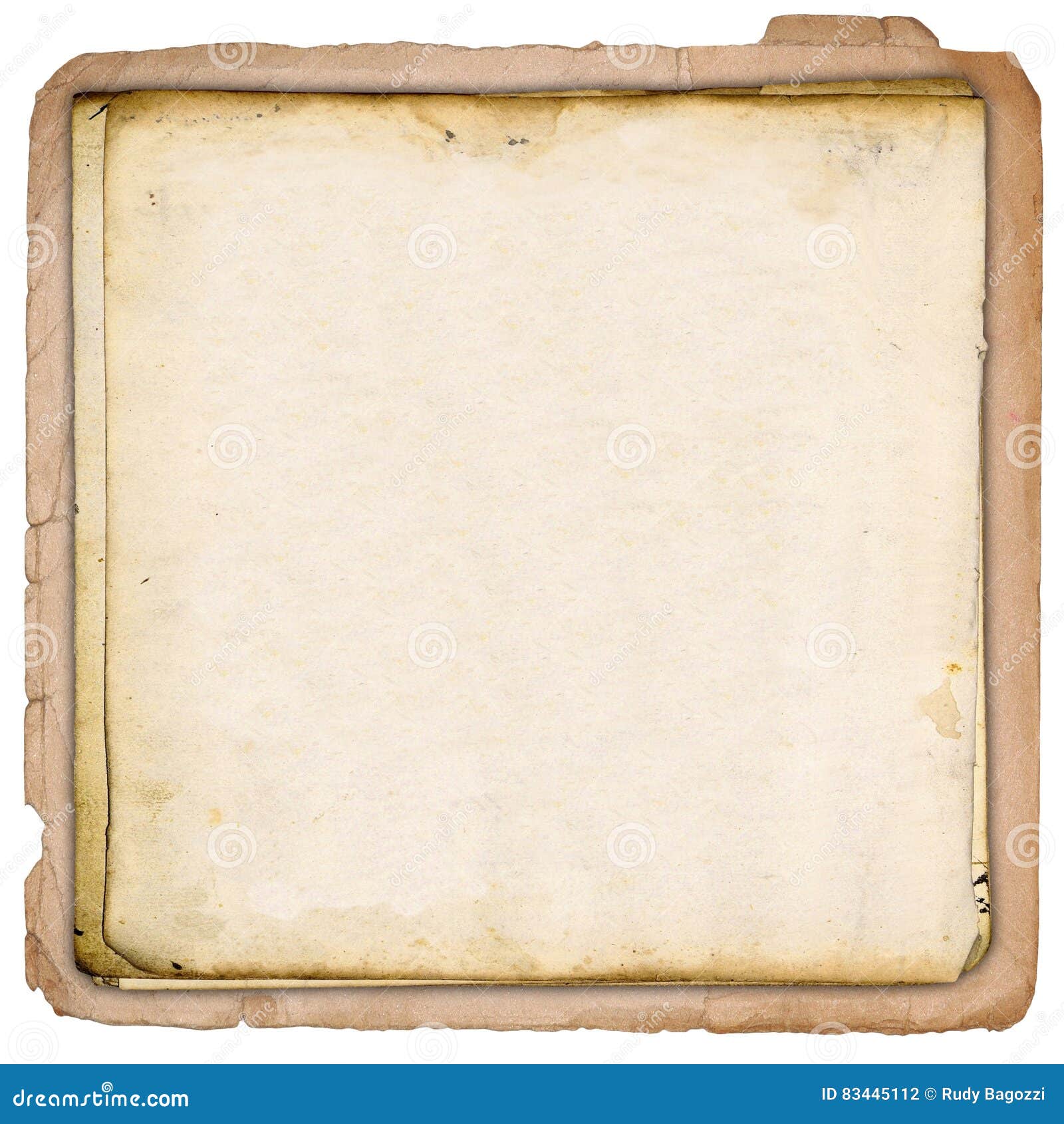 Vintage Frame with Old Stained Paper. Retro Design Element. Stock ...