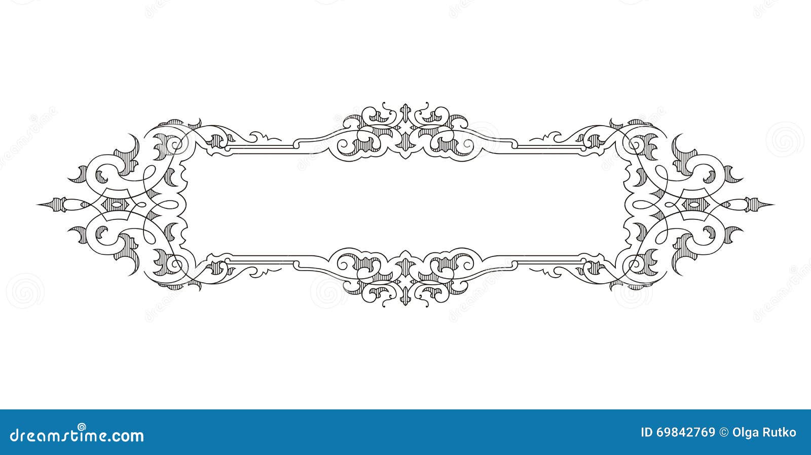 Vintage Frame Ornament stock vector. Illustration of elegance - 69842769