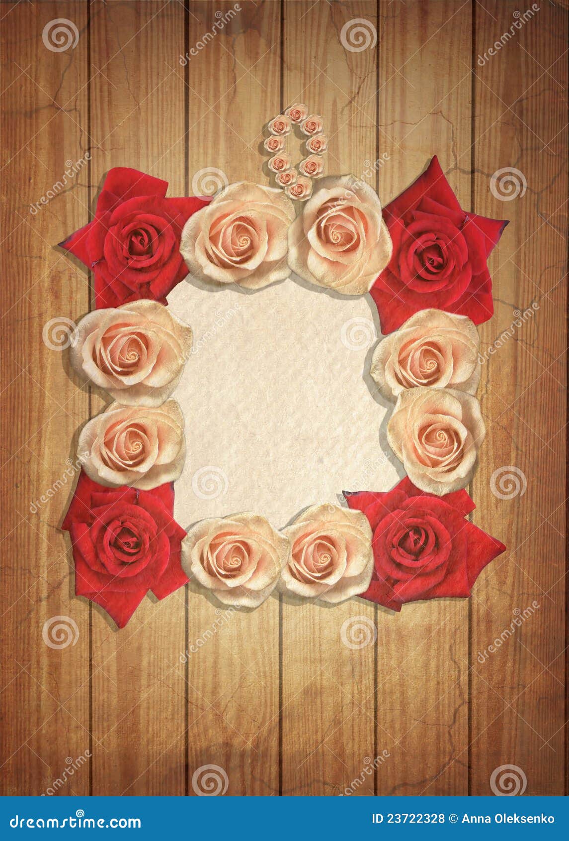 Vintage frame with roses. stock illustration. Illustration of ...