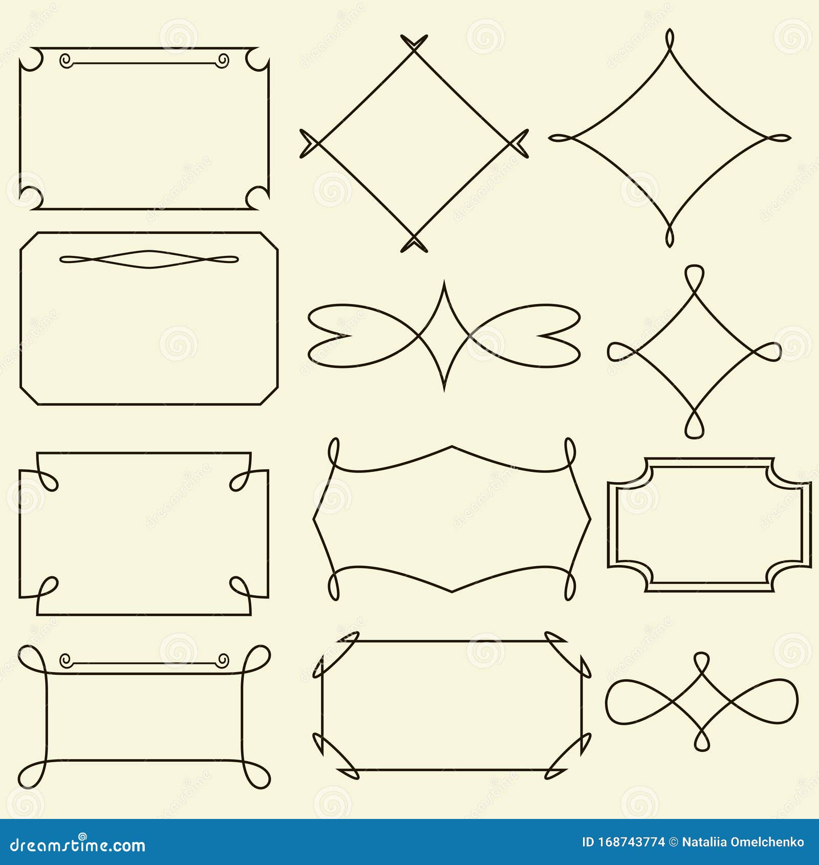 Vintage frame set vector stock illustration. Illustration of card ...