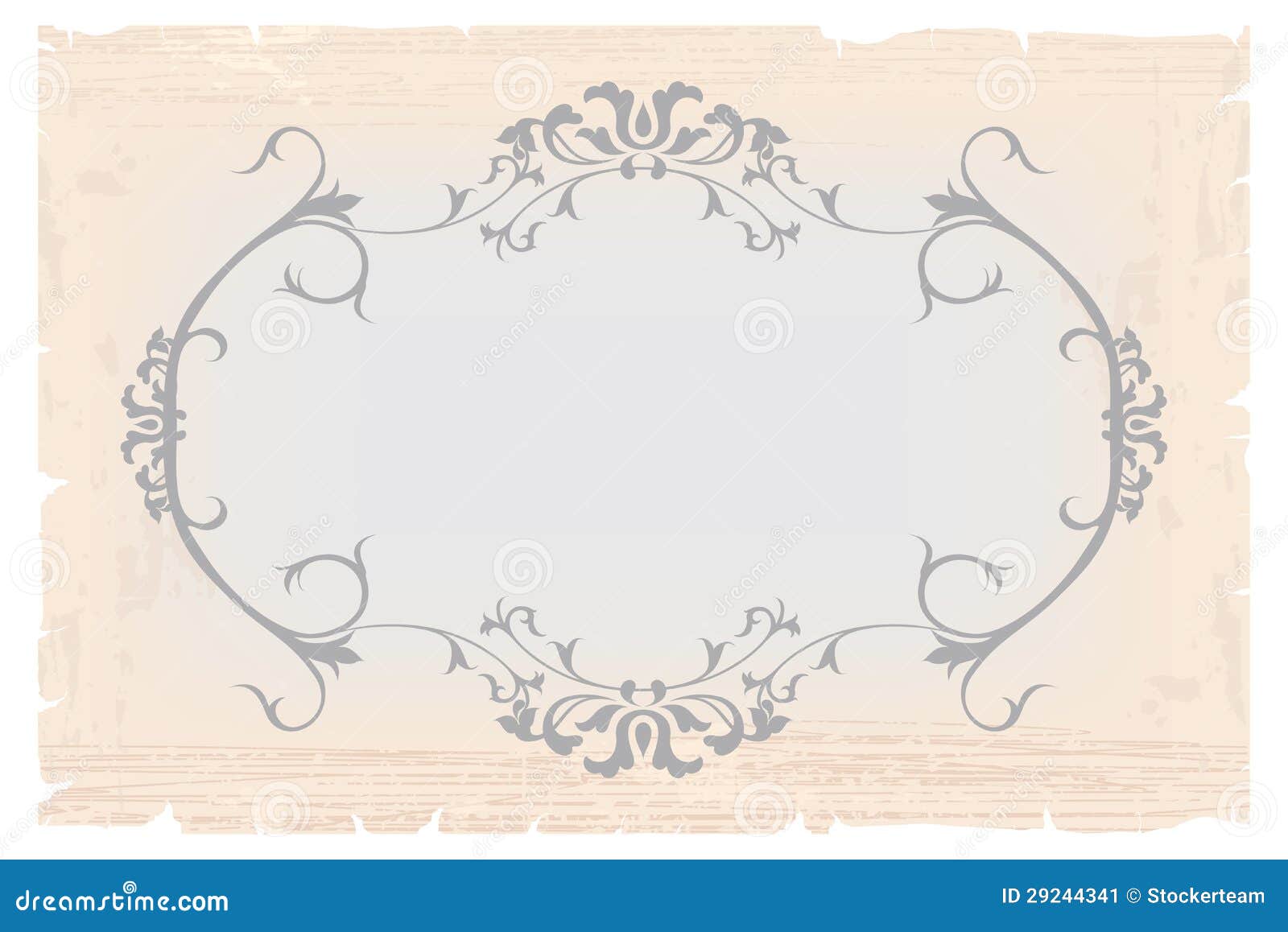 Vintage Frame Template for Post Card Stock Illustration - Illustration ...