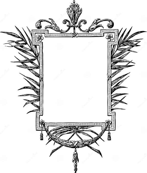 Vintage frame stock vector. Illustration of leaves, 19th - 30682379