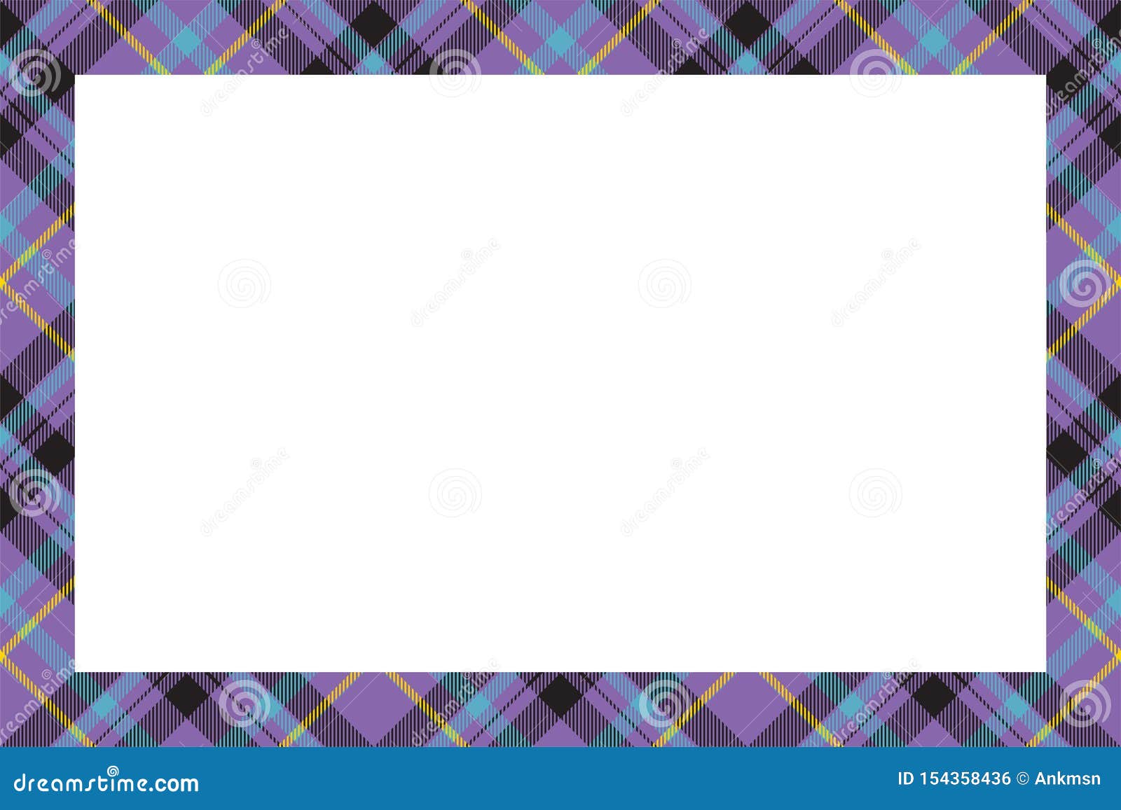 Vintage Frame Vector. Scottish Border Pattern Retro Style. Tartan Plaid ...