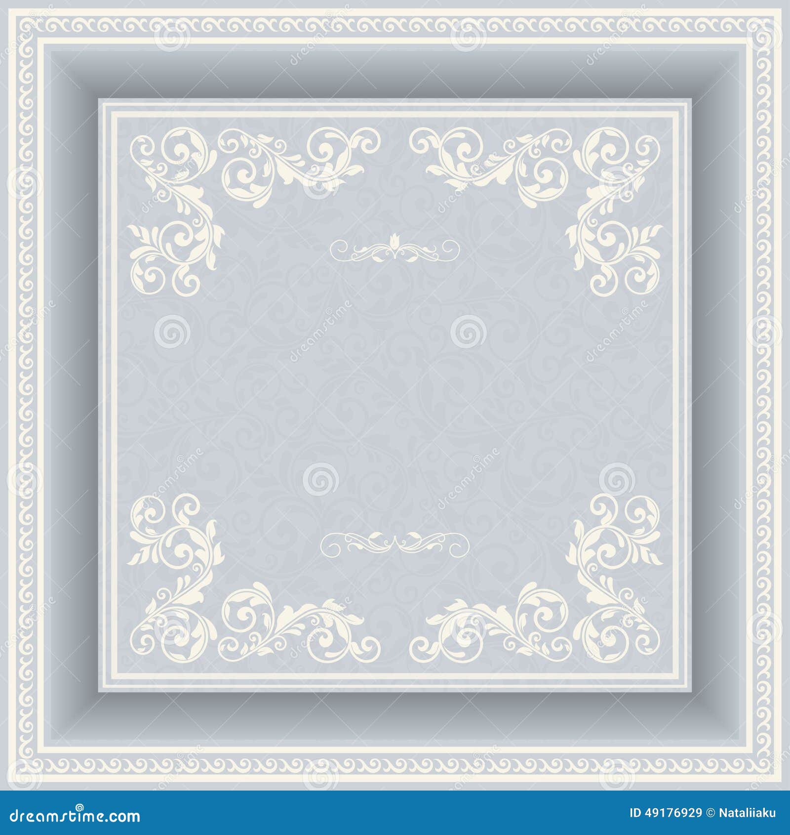 Vintage Frame with Victorian Pattern Stock Illustration - Illustration ...