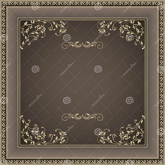 Vintage Frame with Victorian Pattern Stock Illustration - Illustration ...