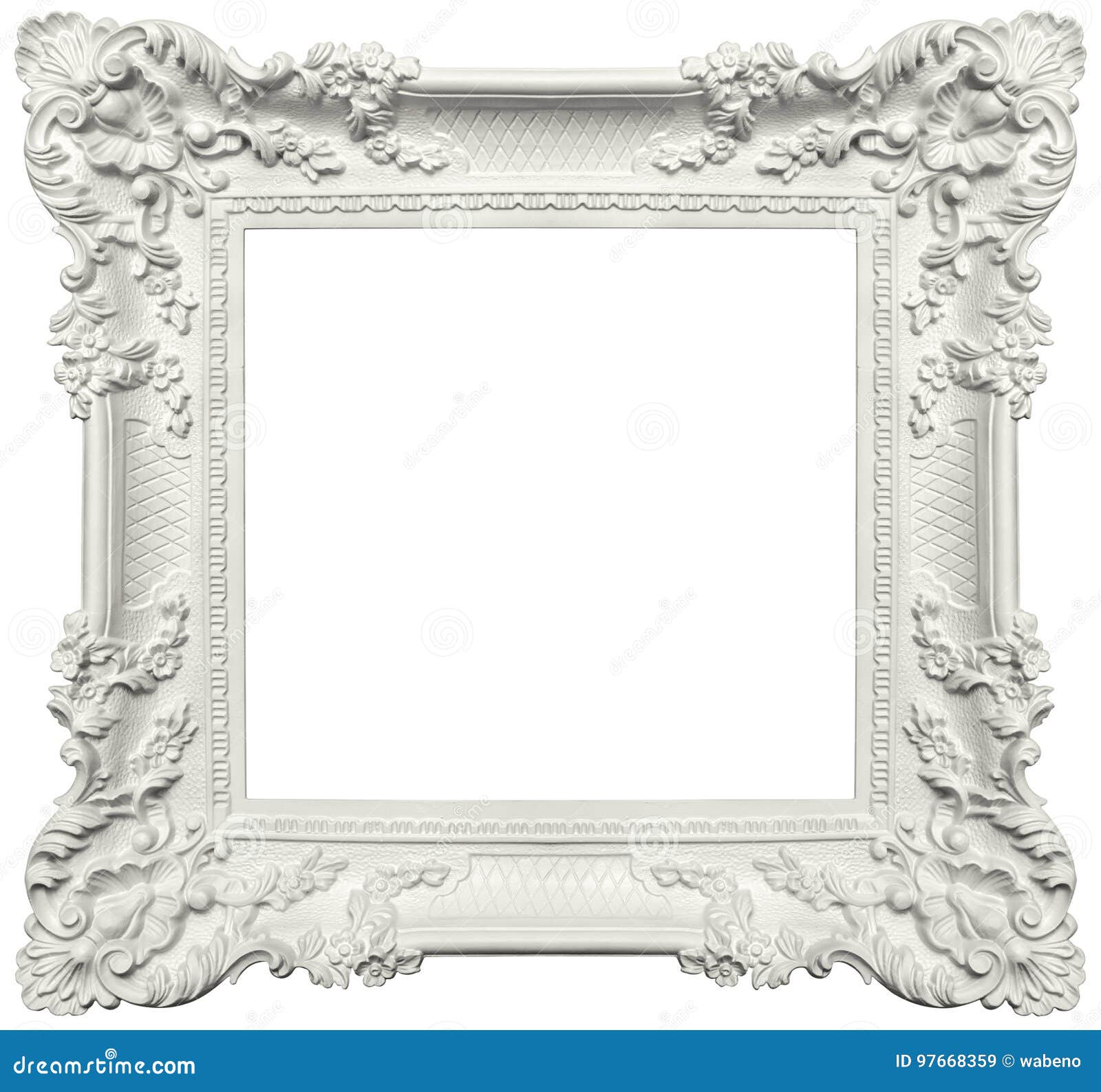 Vintage frame on white stock image. Image of pattern - 97668359