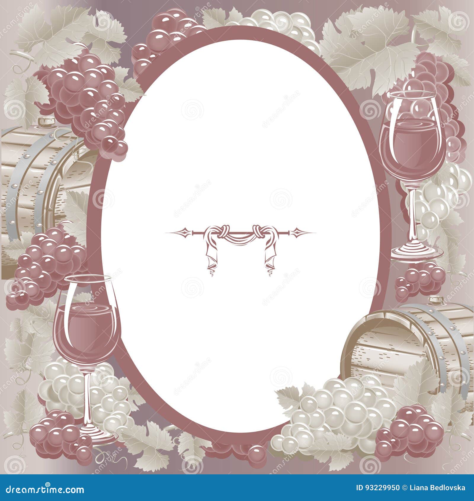 Vintage Frame with Wine and Grapes Stock Vector - Illustration of ...