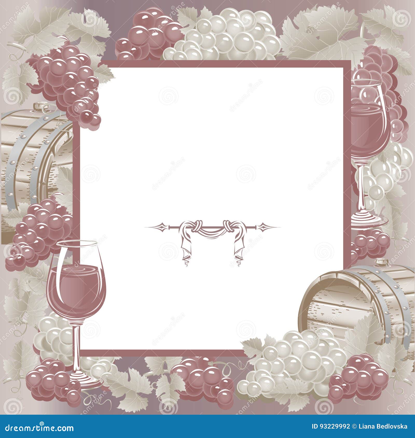 Vintage Frame with Wine and Grapes Stock Vector - Illustration of logo ...