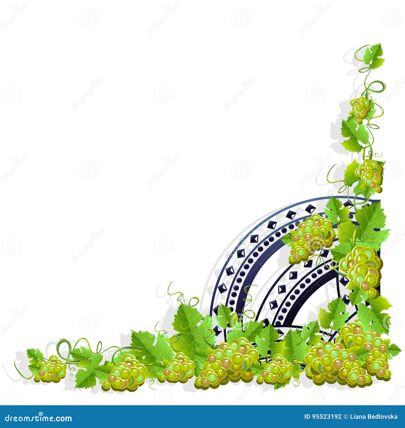 Vintage Frame with Wine and Grapes Stock Vector - Illustration of ...