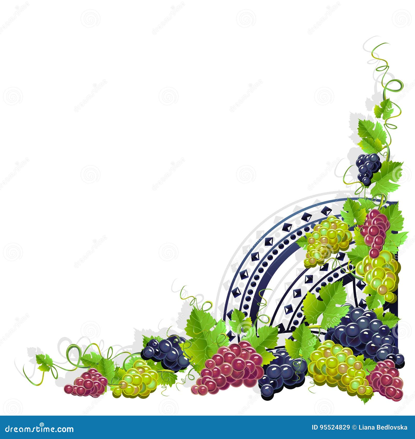 Vintage Frame with Wine and Grapes Stock Vector - Illustration of ...
