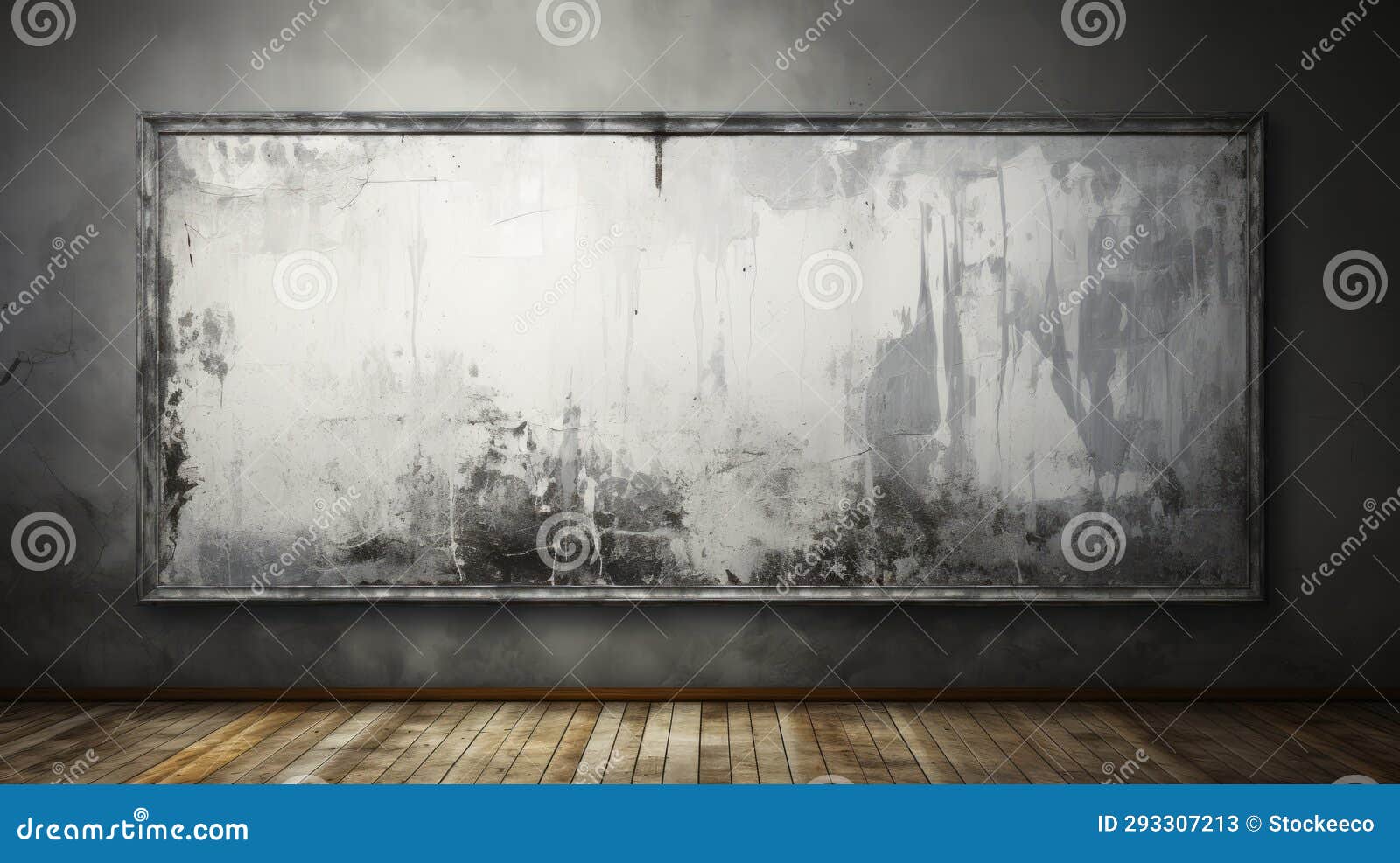 Post-apocalyptic Dark Gray Wall with Broken Glass Frame Stock Photo ...