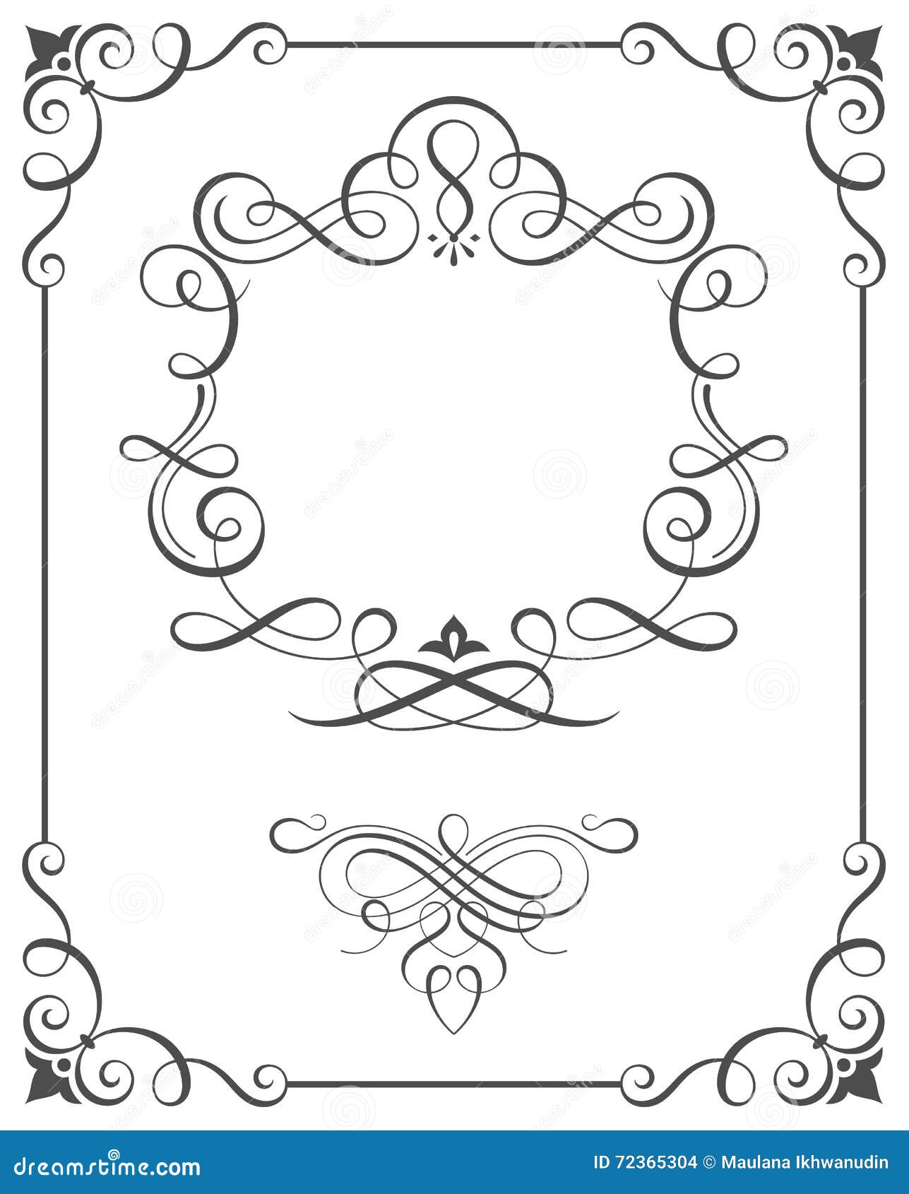 Vintage Frames Calligraphy stock vector. Illustration of element - 72365304