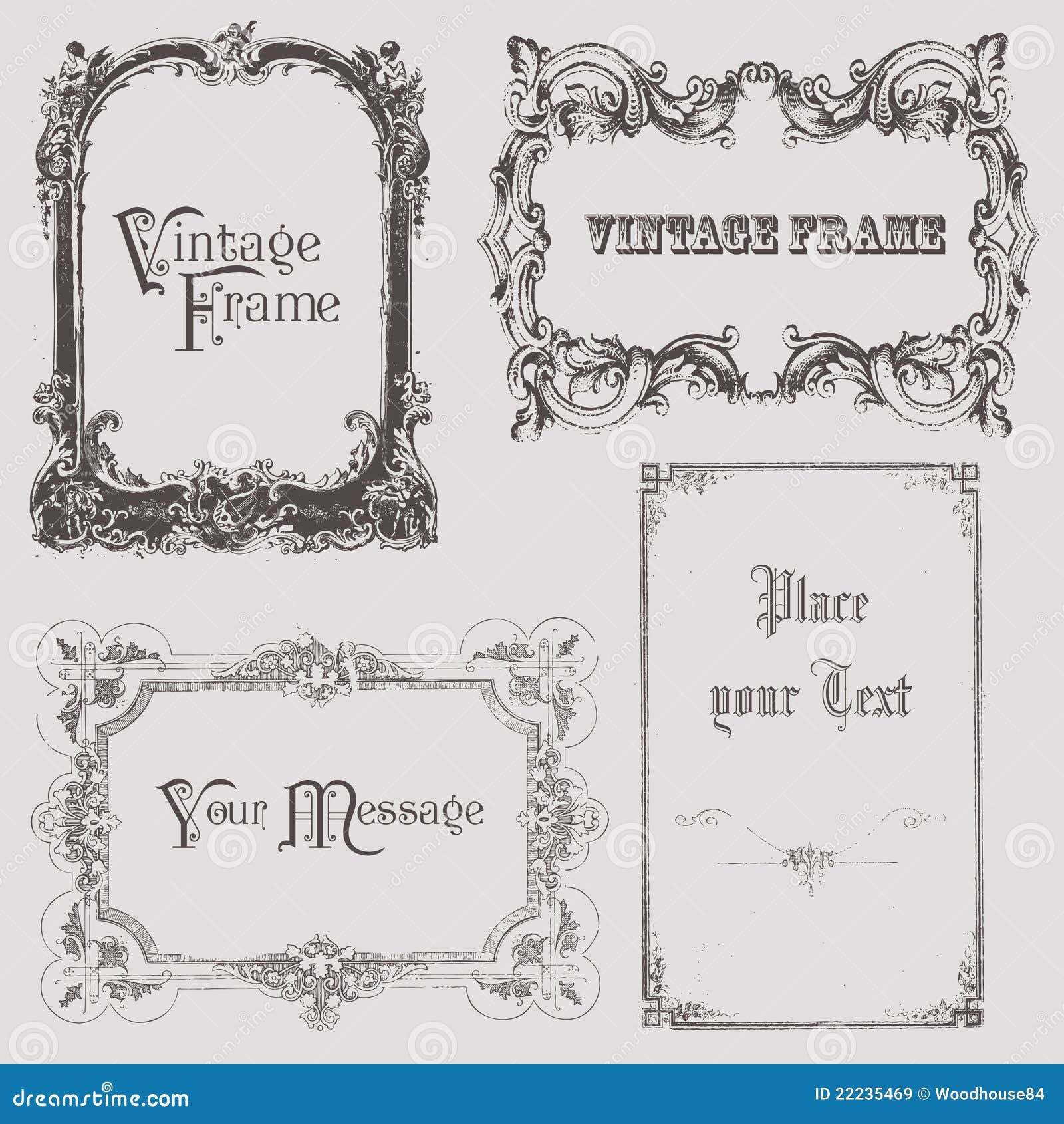 Vintage Frames and Design Elements Stock Vector - Illustration of card ...