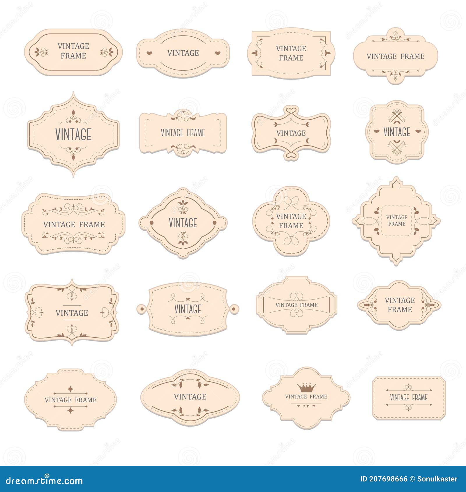Vintage Frames and Labels with Inscriptions Vector Stock Illustration ...