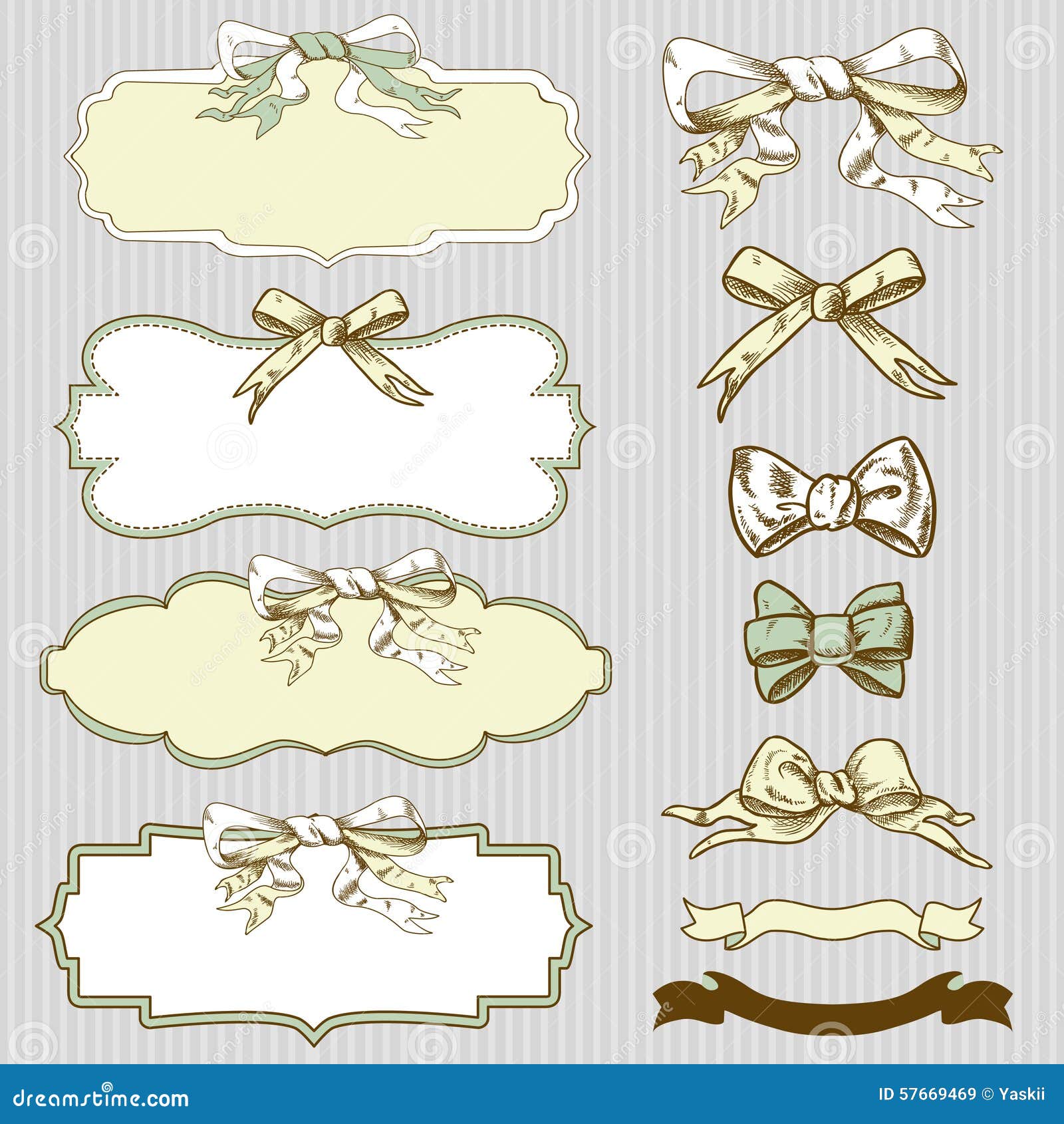 Vintage Frames and ribbons stock vector. Illustration of engagement ...