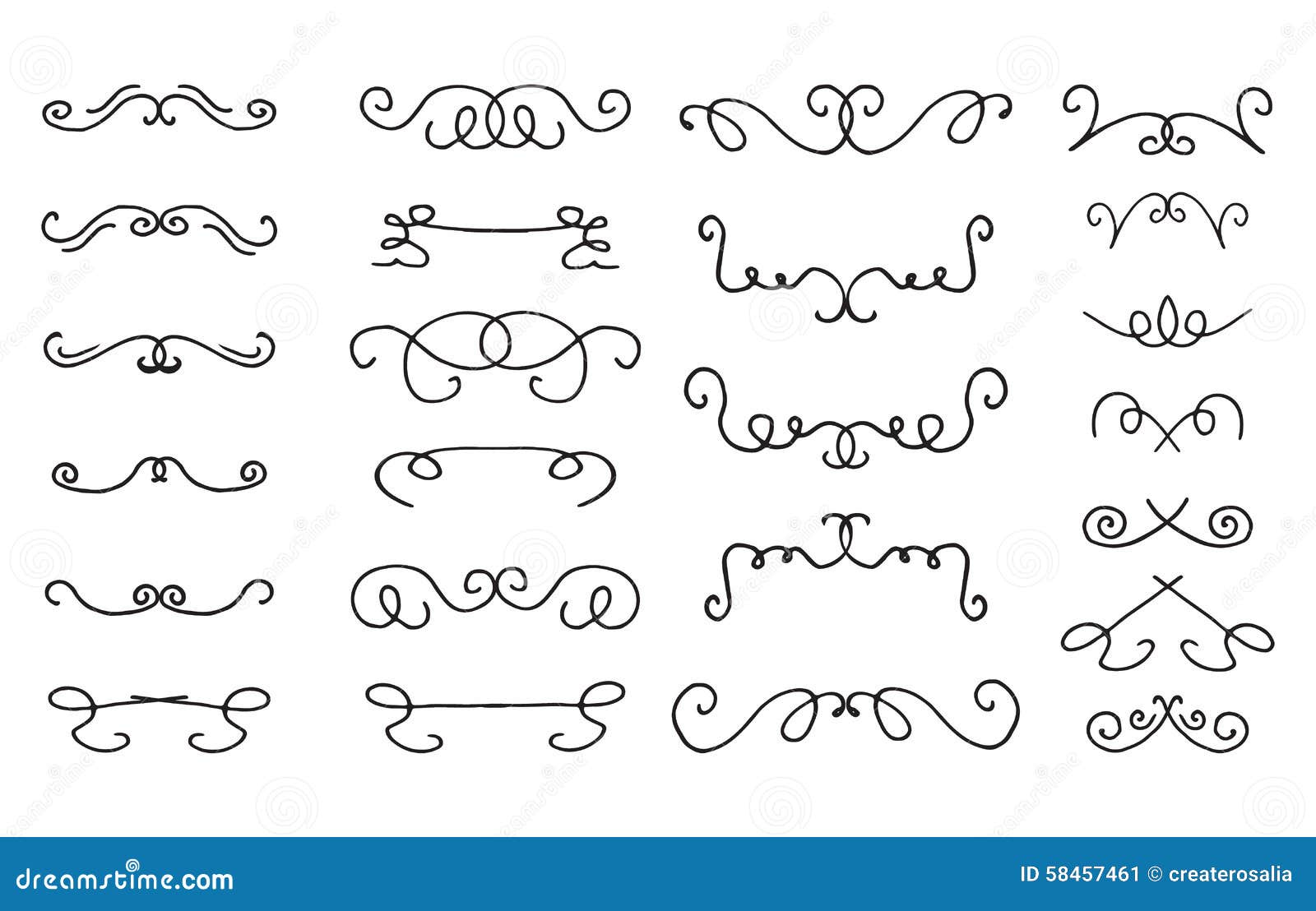 Vintage Frames and Scroll Elements Stock Vector - Illustration of page ...