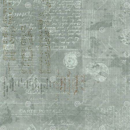 Vintage French Letter Script Collage Background Stock Image - Image of ...