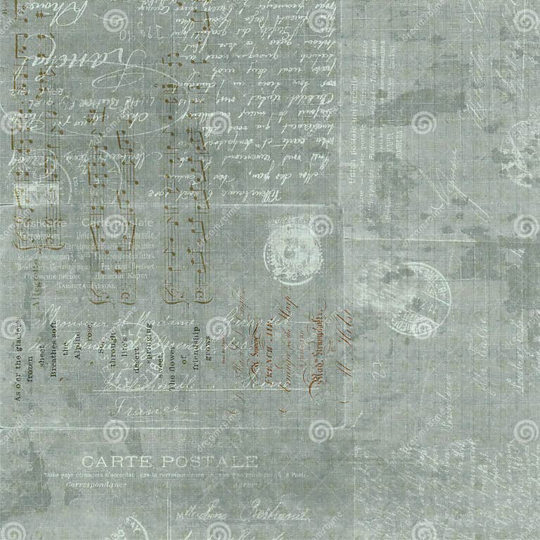 Vintage French Letter Script Collage Background Stock Image - Image of ...