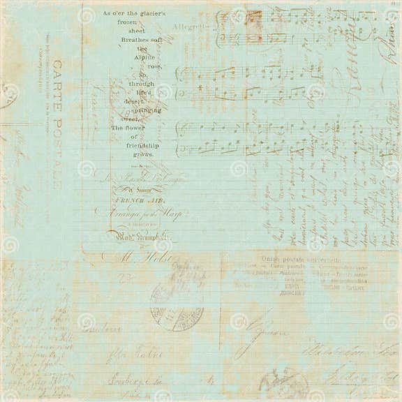 Vintage French Letter Script Collage Background Stock Photo - Image of ...