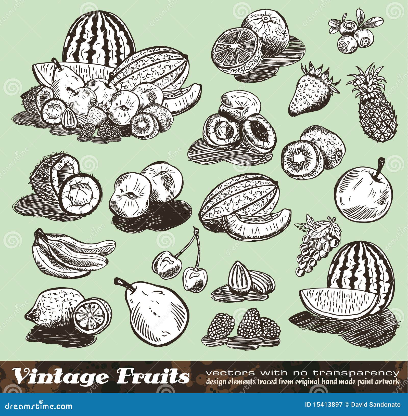 Vintage Fruits And Berries Card Design. Vector Autumn Template. Hand ...