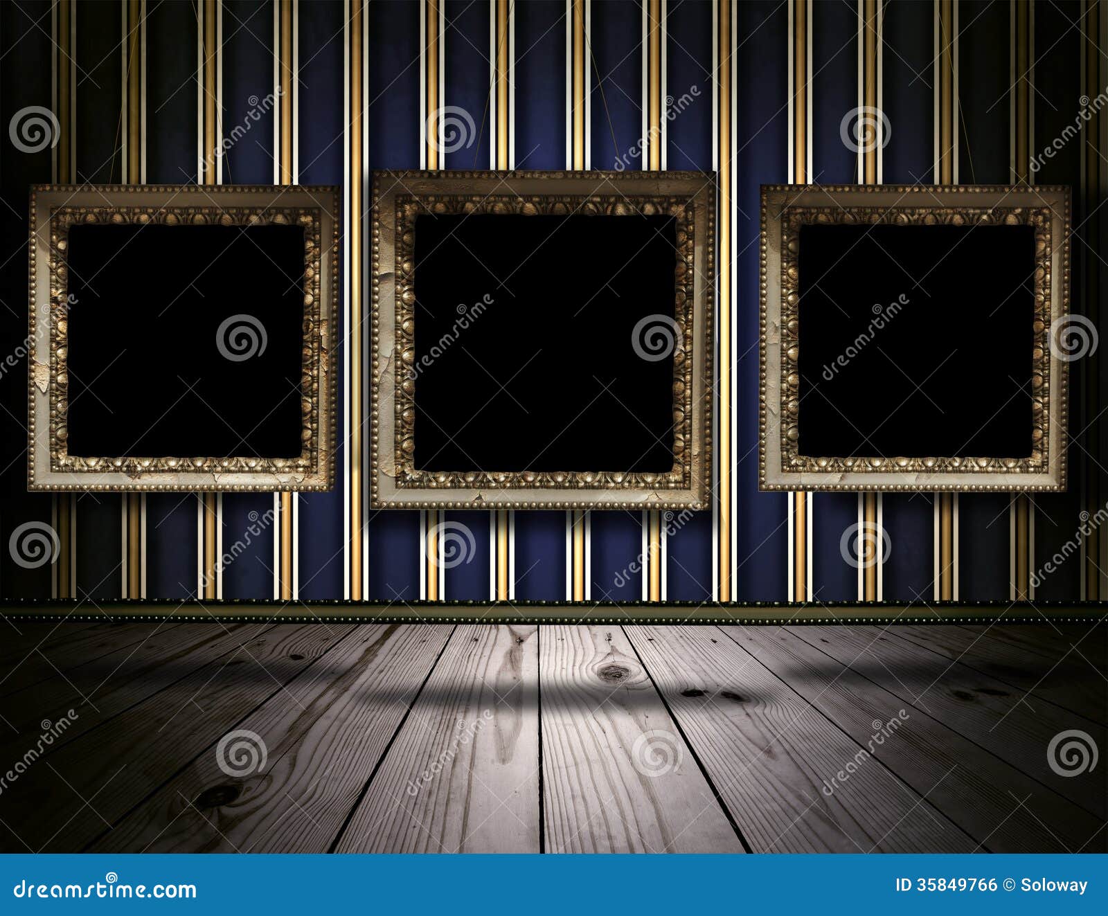 Art Gallery Frames Hanged On Wall Royalty-Free Stock Photo ...