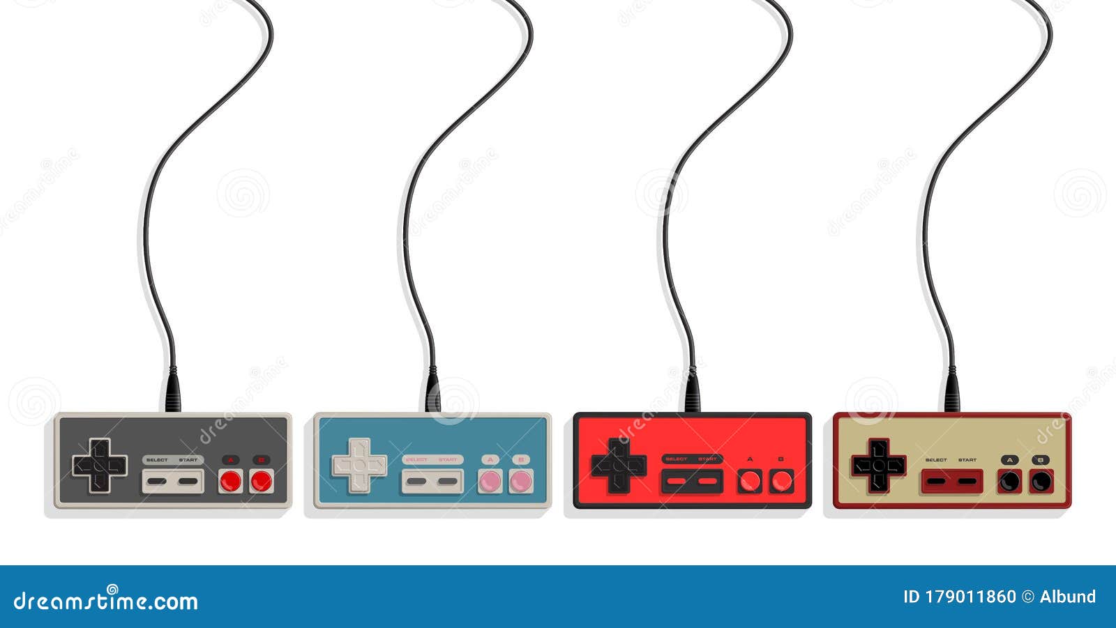 Vintage Gaming Controller stock vector. Illustration of black - 179011860