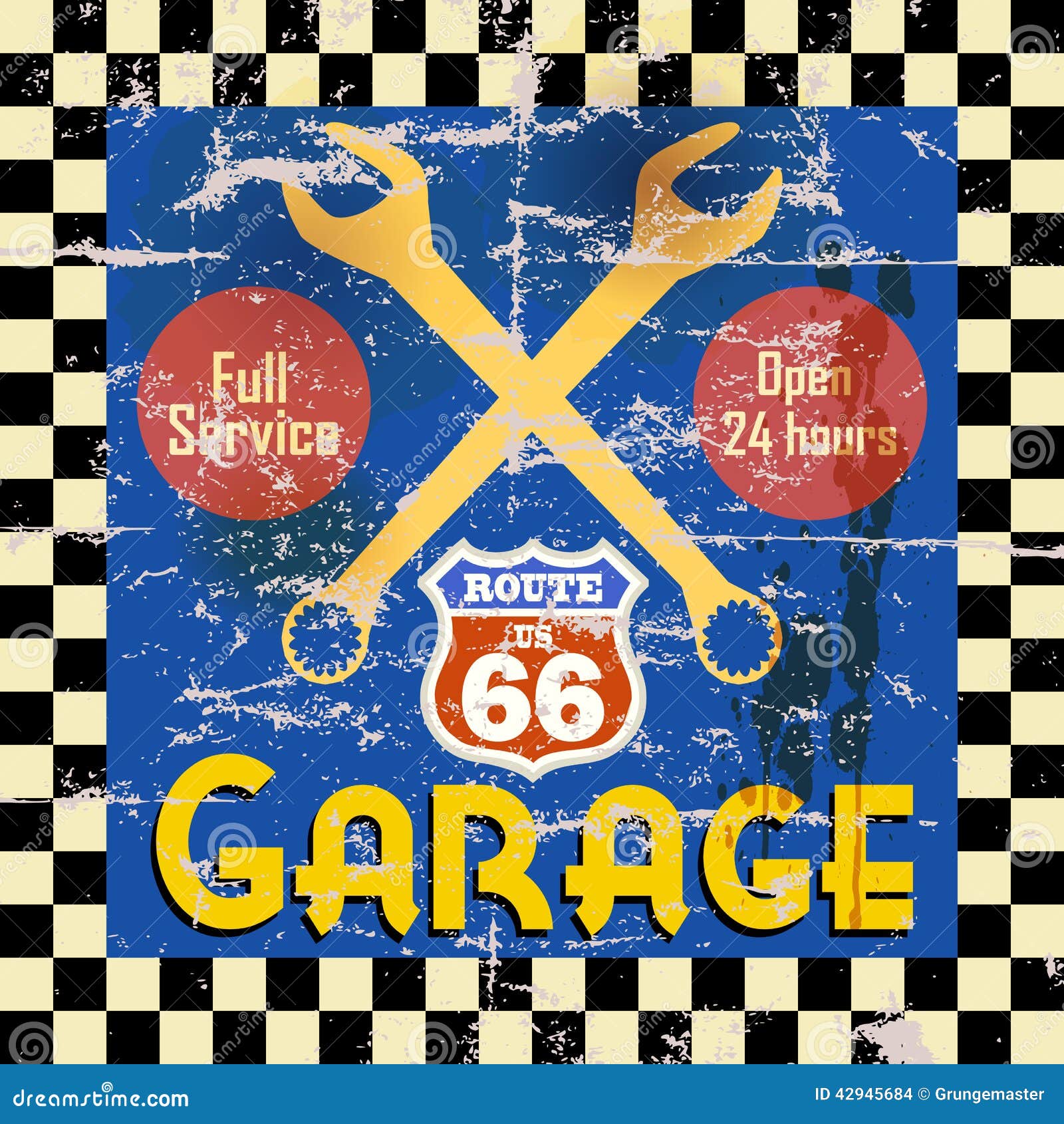 Vintage garage sign stock vector. Illustration of grunge - 42945684