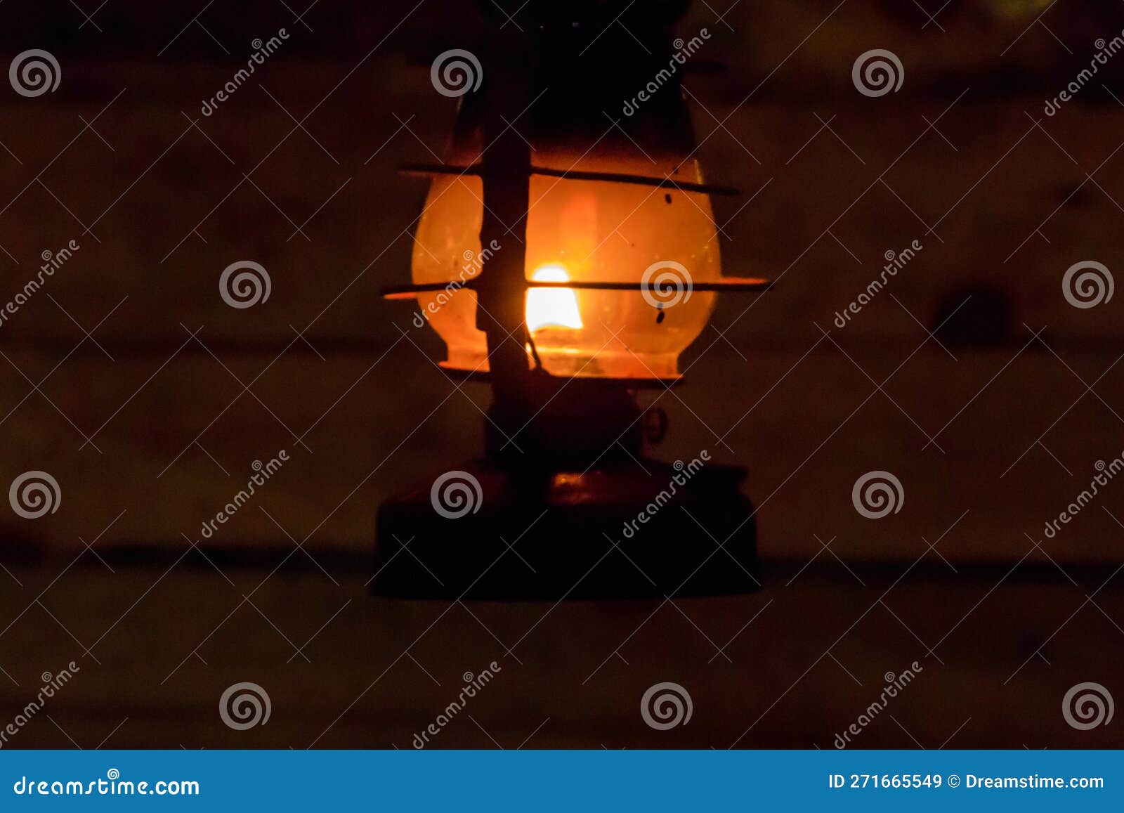 Vintage Gas Lamp with Burning Light in Night Stock Image - Image of ...