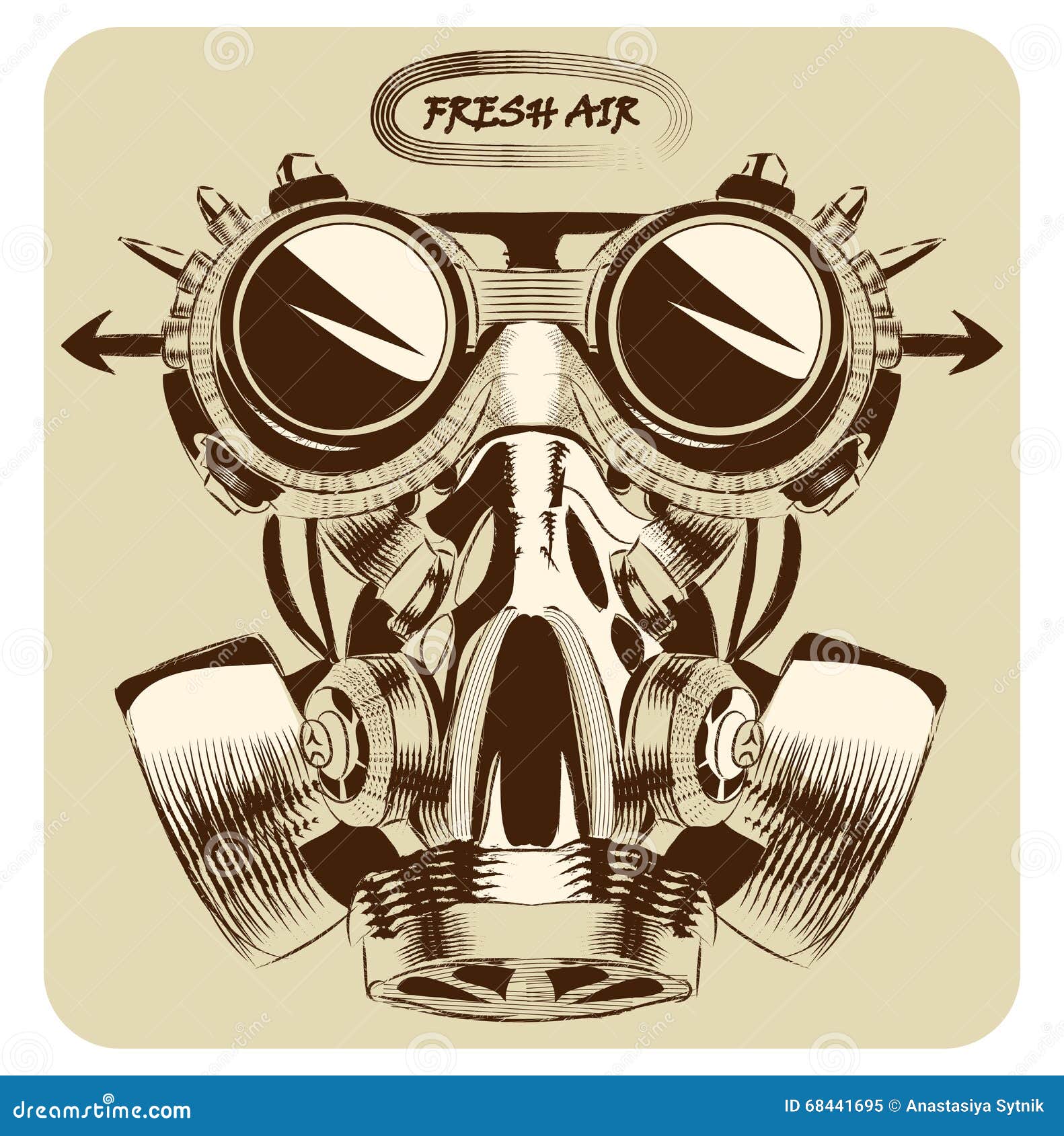 Steampunk Gas Mask Drawing