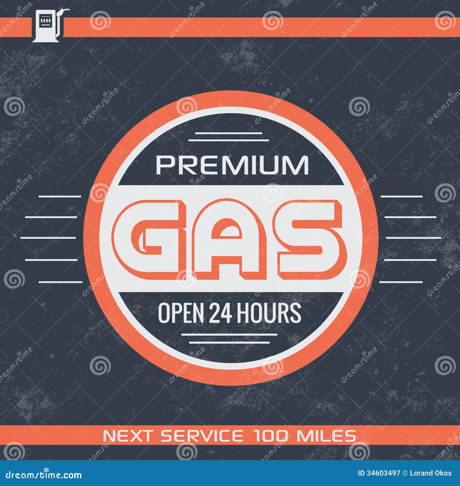 Vintage Gasoline Sign - Retro Template Stock Vector - Illustration of ...