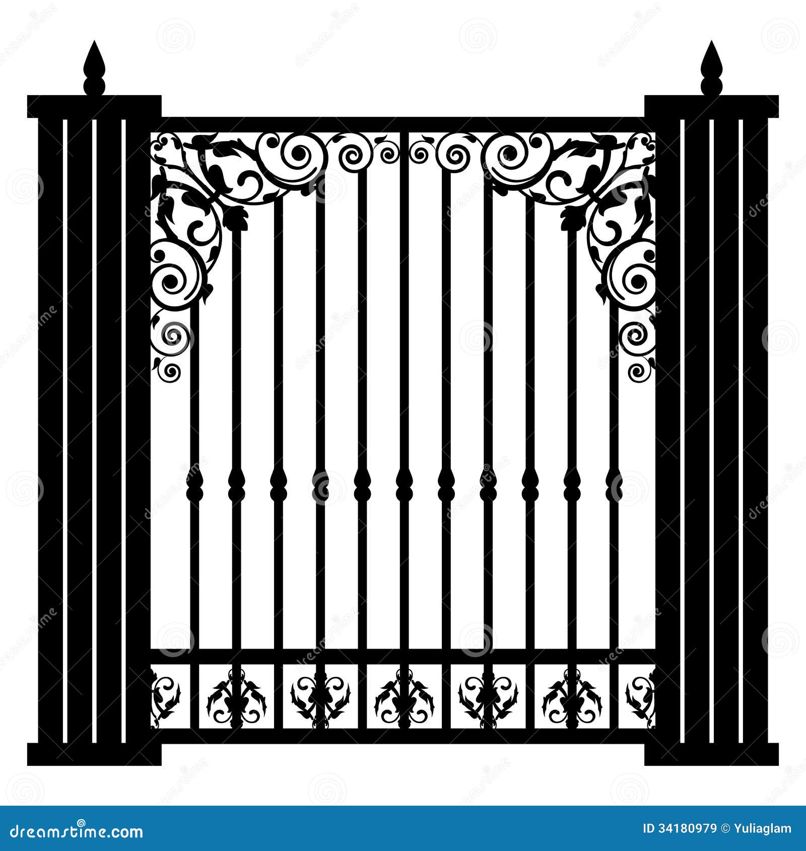Vintage gate stock vector. Illustration of decorative - 34180979