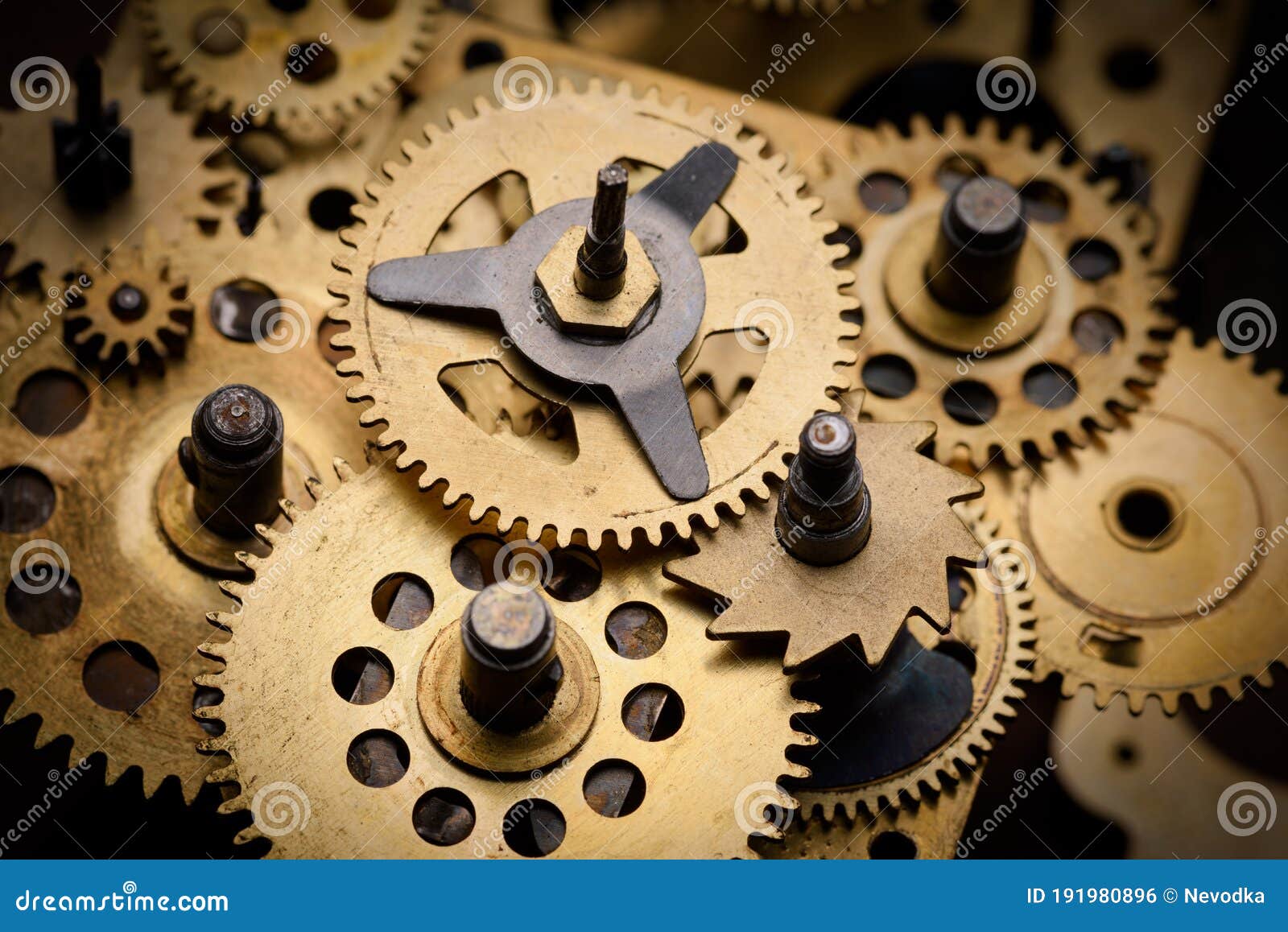 Vintage Gears and Cogs Close-up Stock Photo - Image of cooperation ...