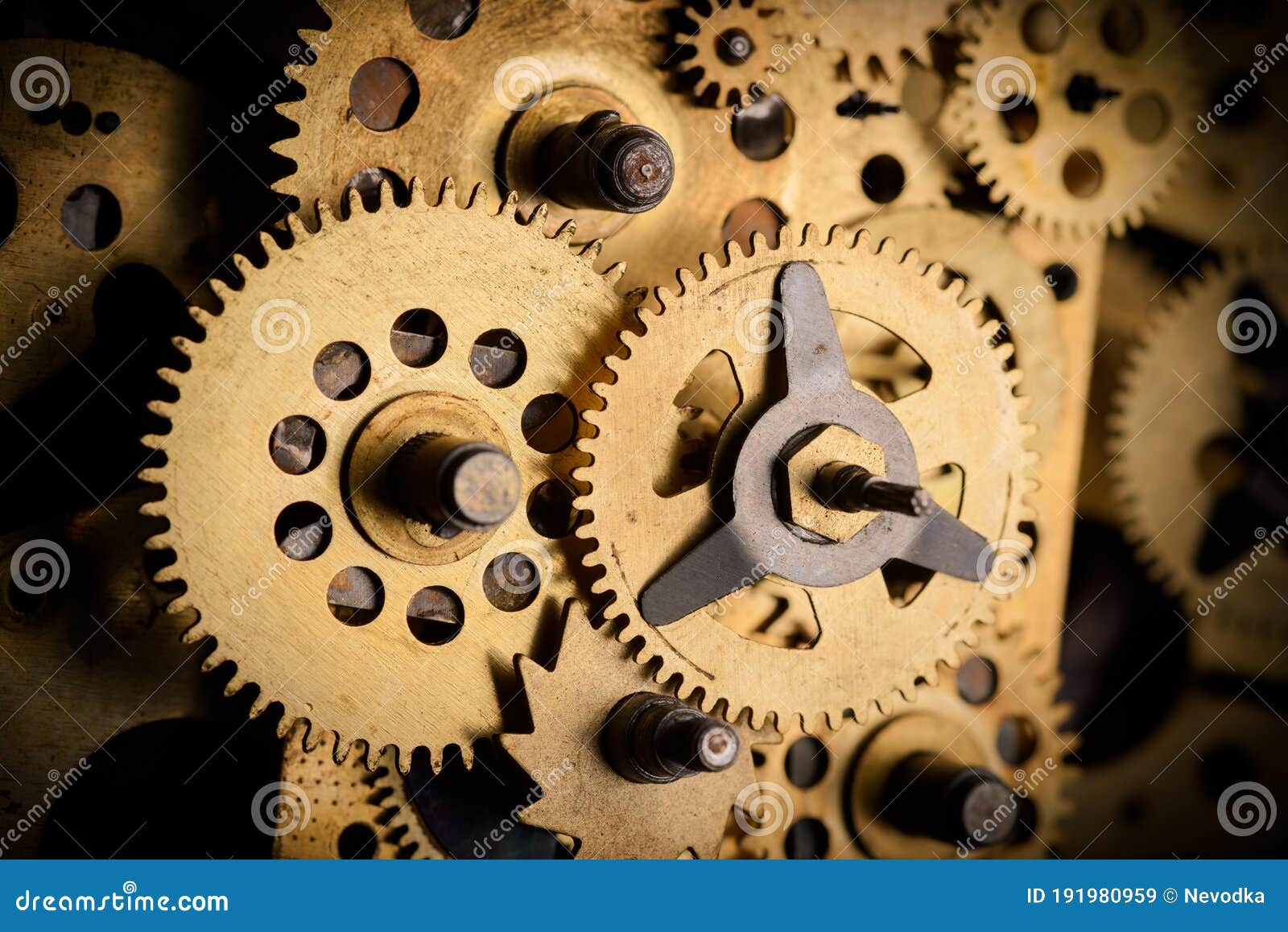 Vintage Gears and Cogs Macro Stock Image - Image of industry, macro ...