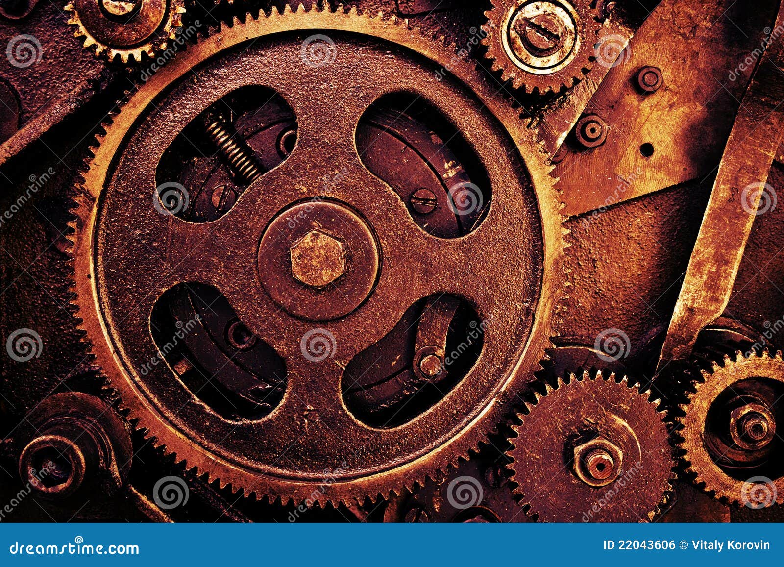 Vintage gears mechanism stock photo. Image of antique - 22043606