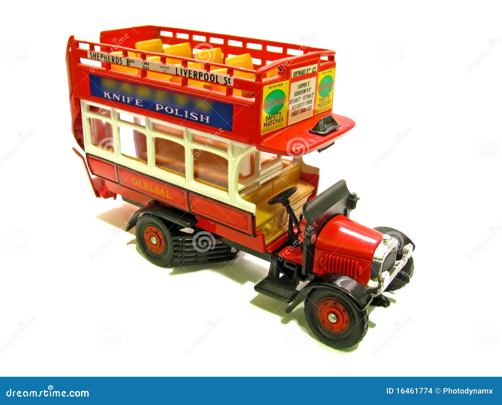 Vintage General Open Top Red Bus Stock Photo - Image of city, sound ...