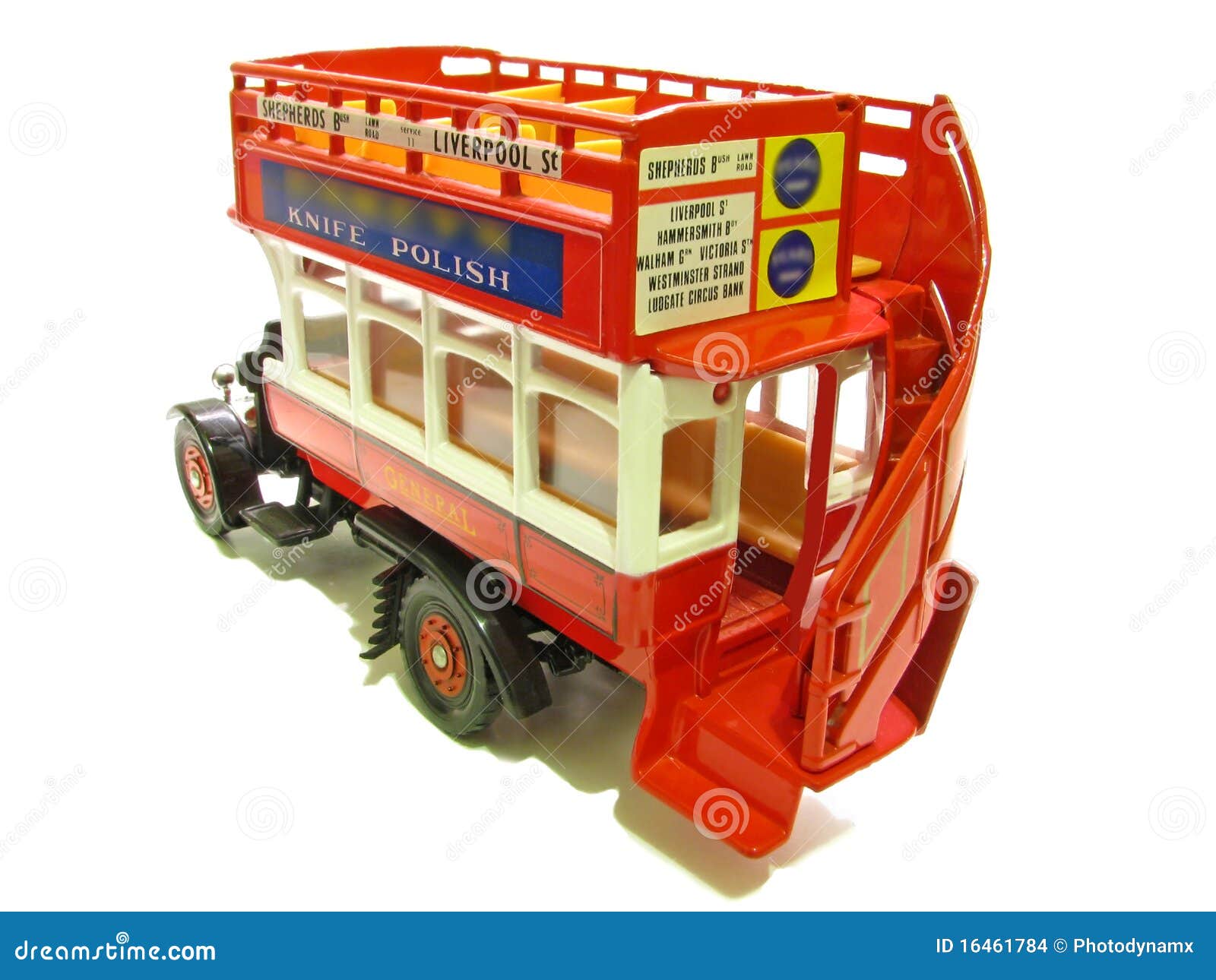 Vintage General Open Top Red Bus Stock Photo - Image of driver, steps ...