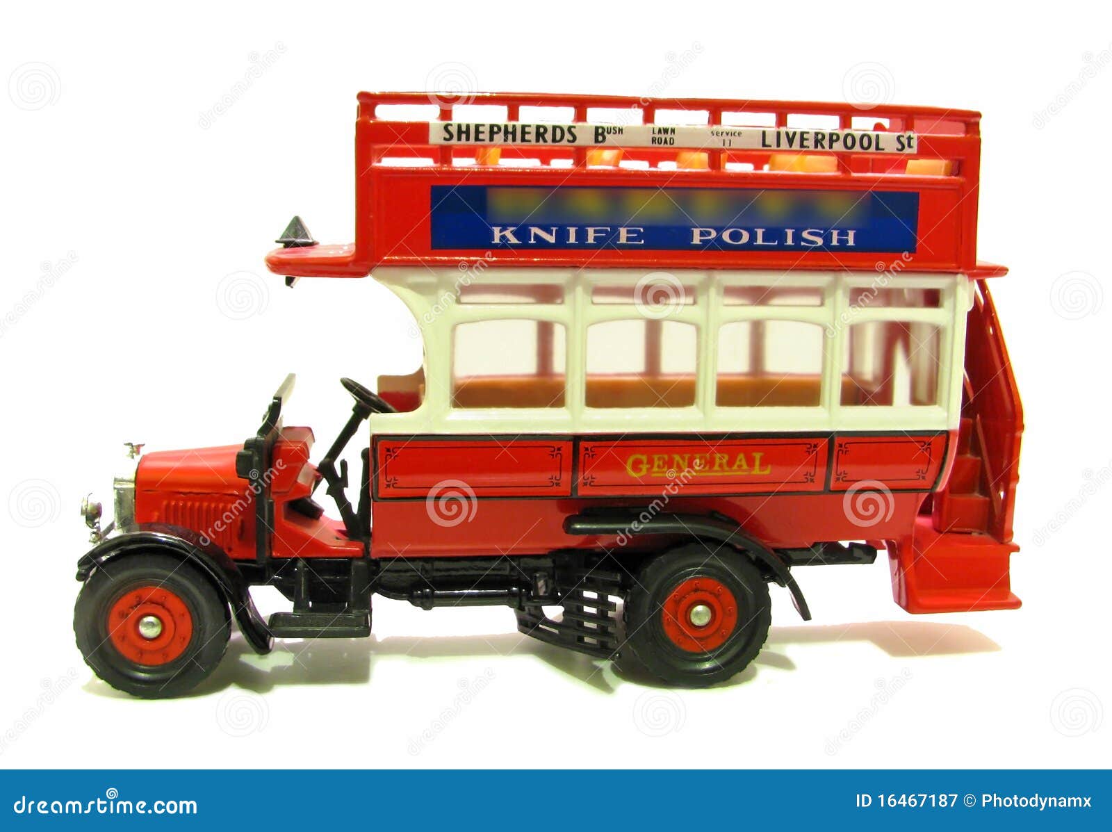 Vintage General Open Top Red Bus Stock Image - Image of open, sight ...