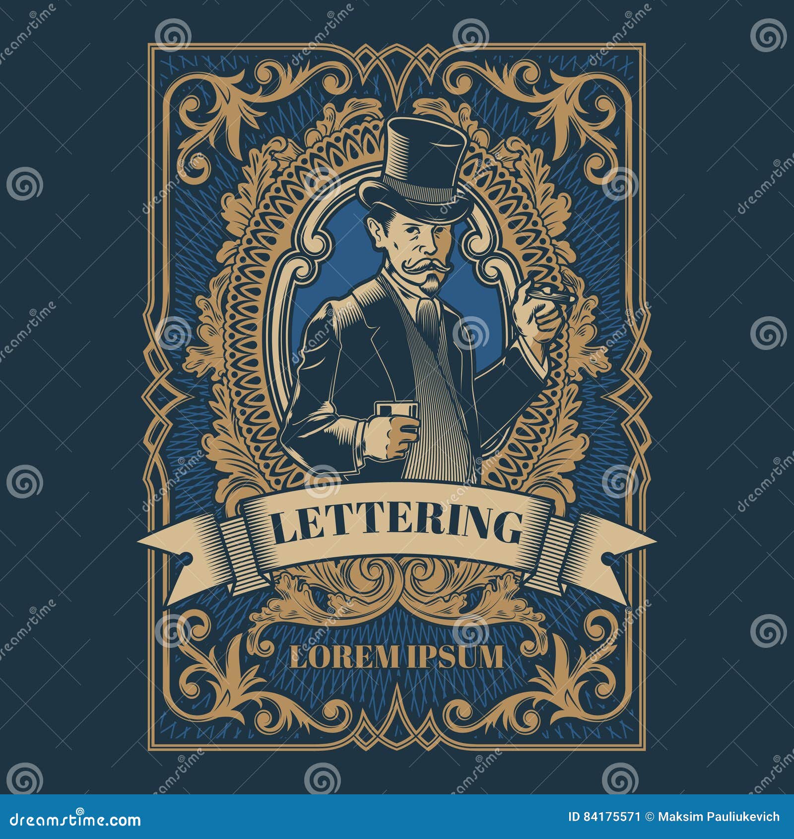 Vintage Gentleman Emblem, Signage Stock Vector - Illustration of ...