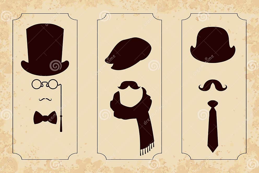 Vintage gentleman set stock illustration. Illustration of classic ...