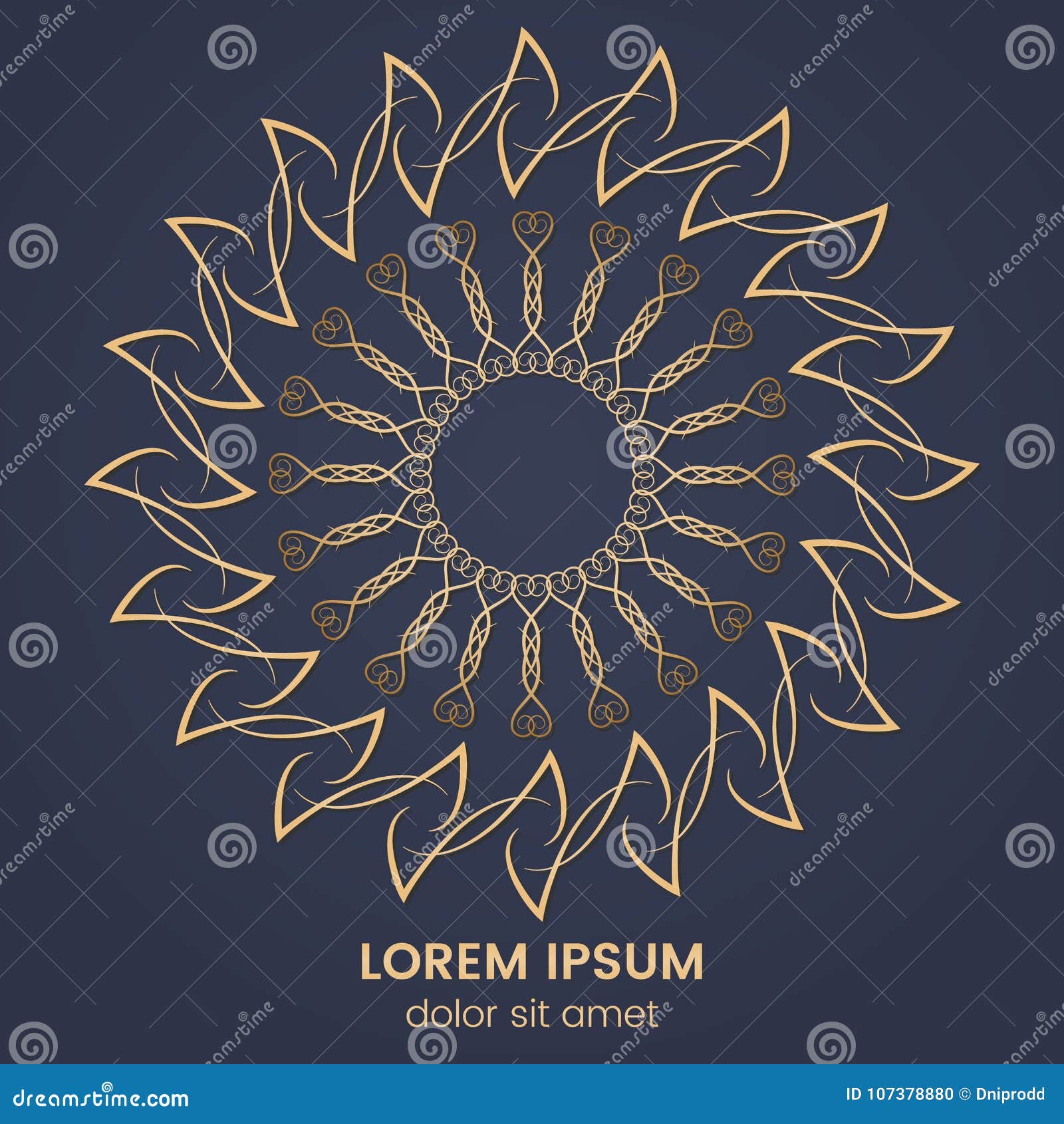 Vintage Geometric Circular Element. Stock Vector - Illustration of ...