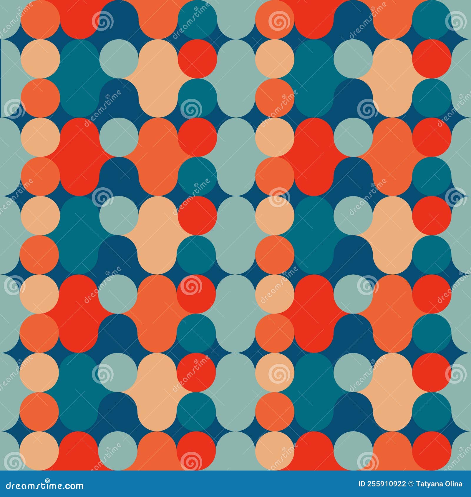 Vintage Geometric Pattern with Circles in the Style of the 70s and 60s ...